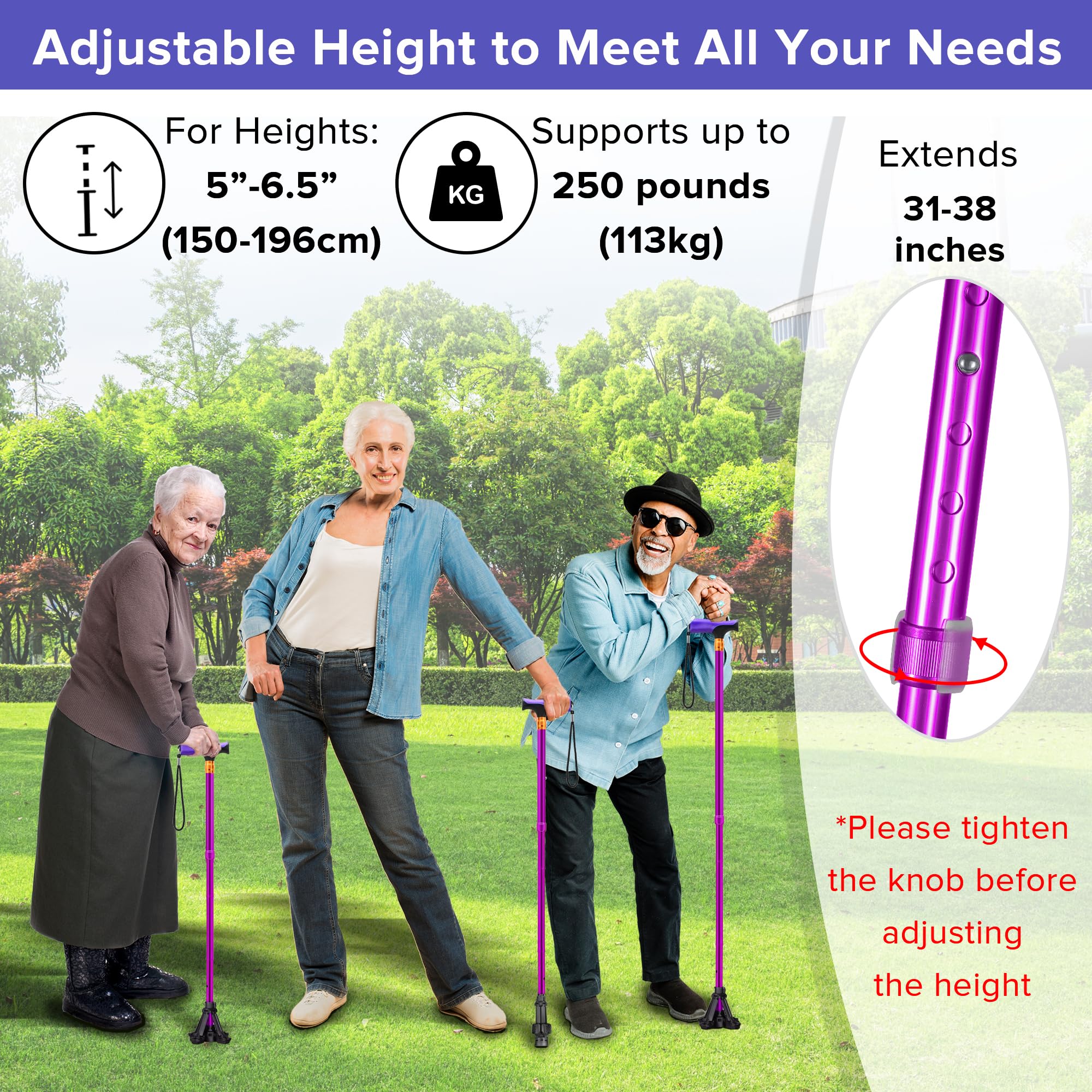 Snapklik.com : Walking Cane Foldable, Adjustable, Collapsible Walking ...