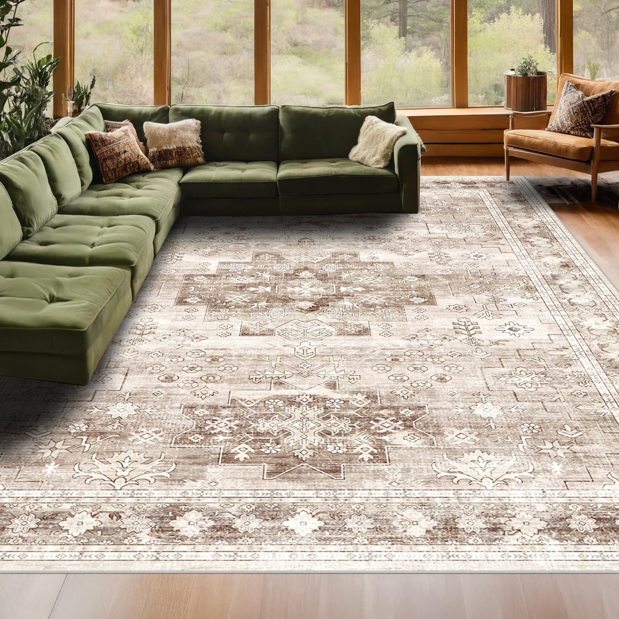 Amazon.com: Washable Farmhouse Living Room Rug, 10x14 Area Rugs for ...