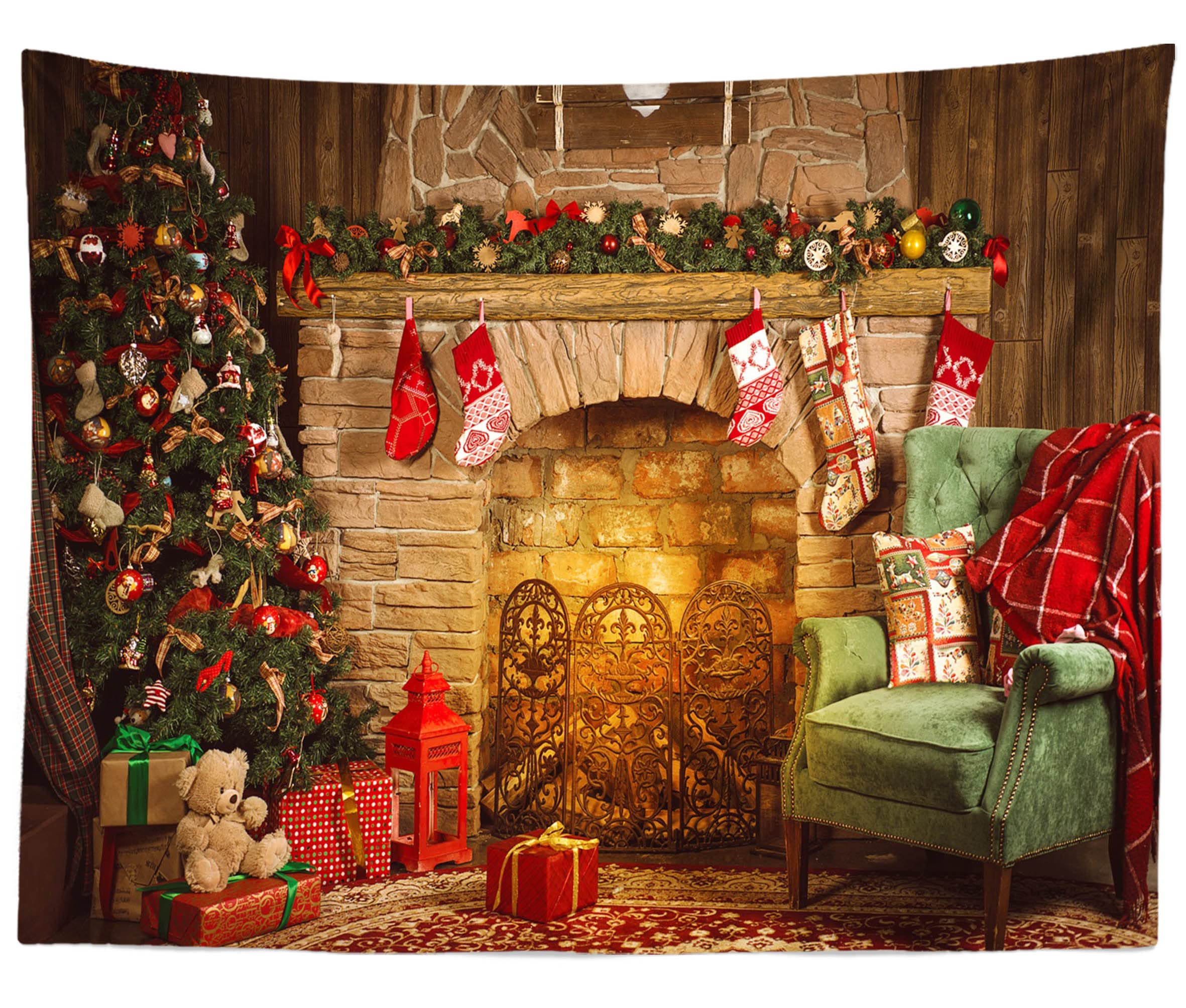 Amazon.com: BELECO Christmas Tapestry Wall Hanging Vintage Christmas ...