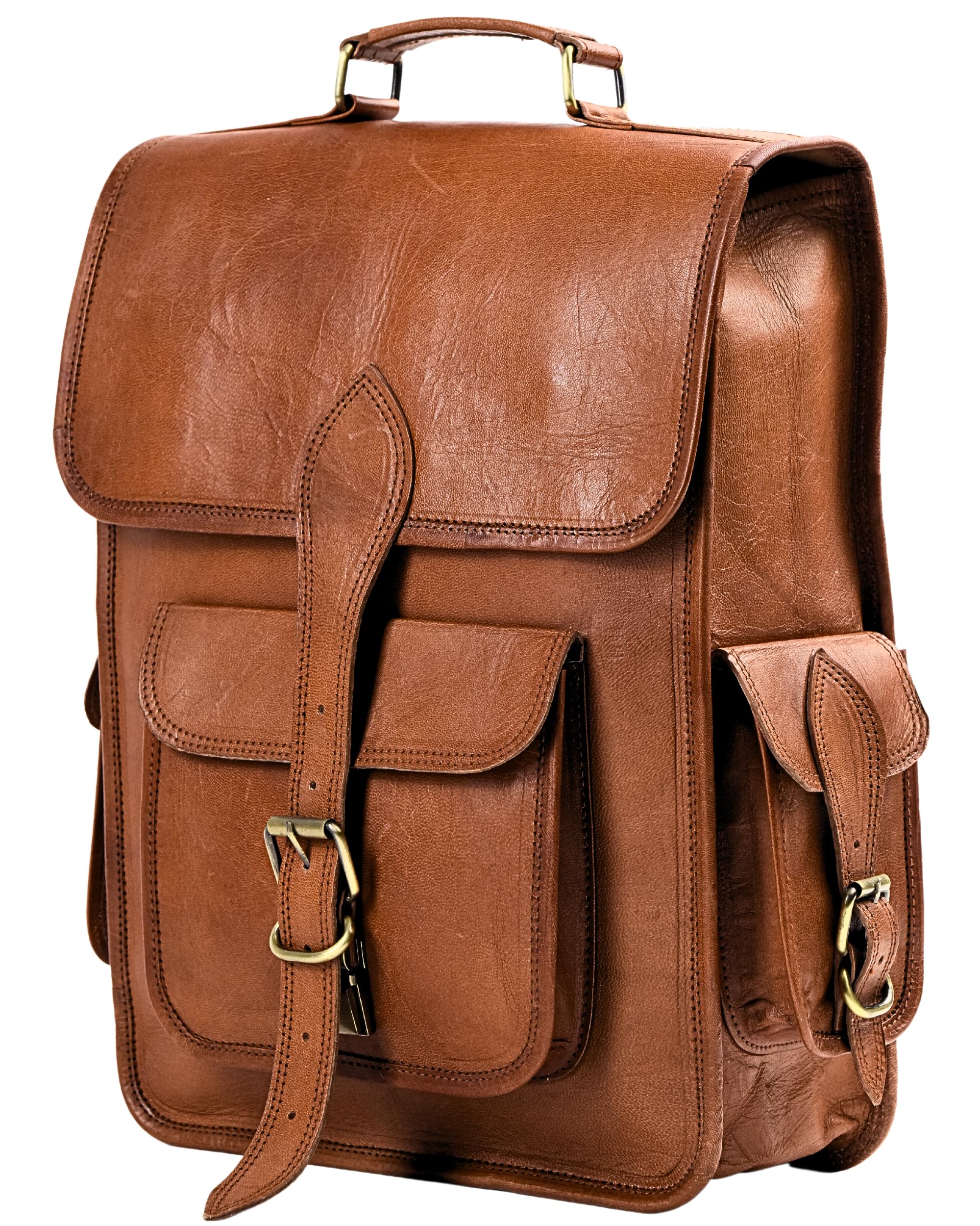 Amazon.com: Volksy Bags Genuine Leather Backpack for Men, 15 Inch ...