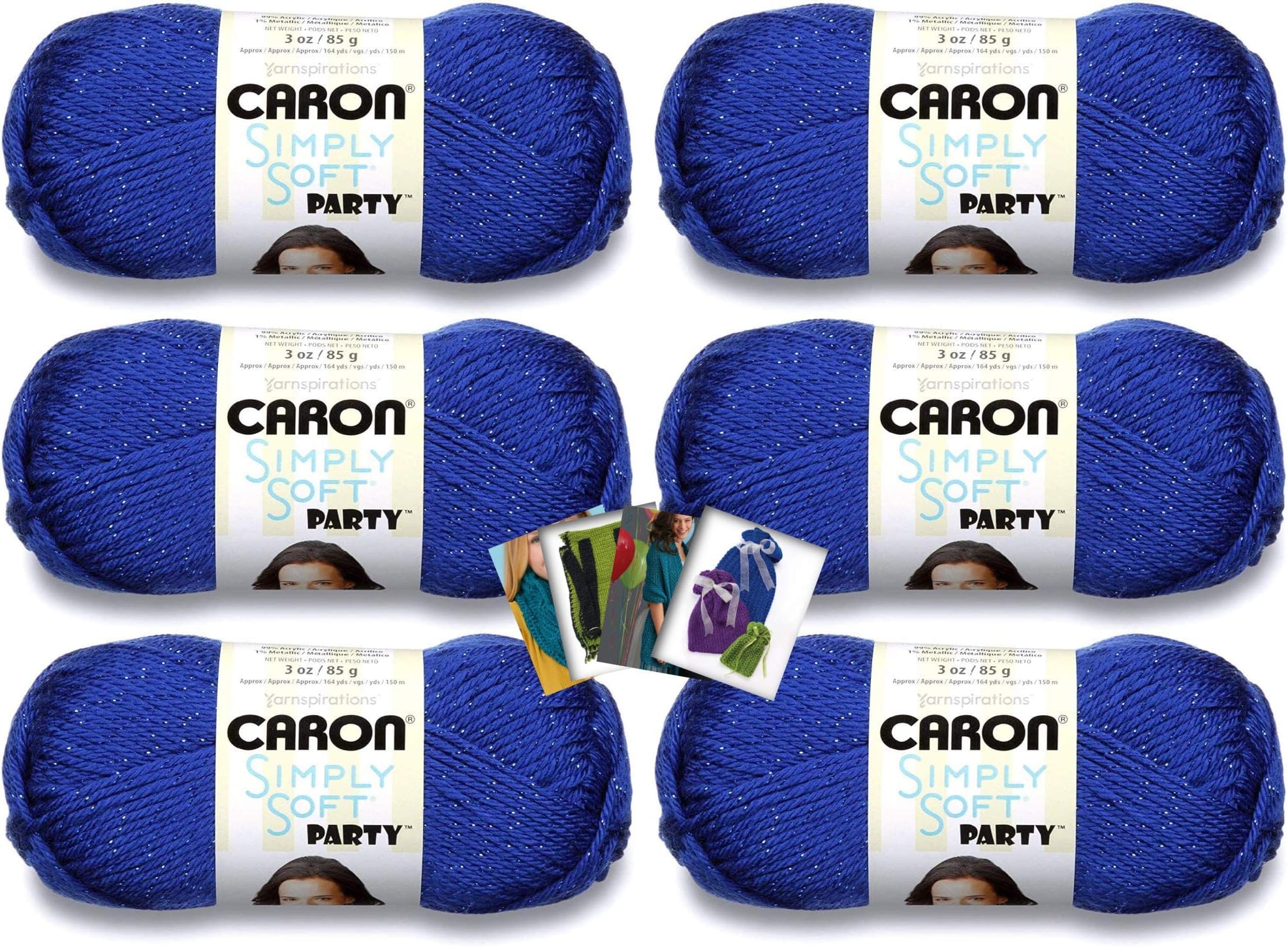 Amazon.com: Caron Simple Soft Speckle Yarn - 3 Pack with Pattern Cards ...