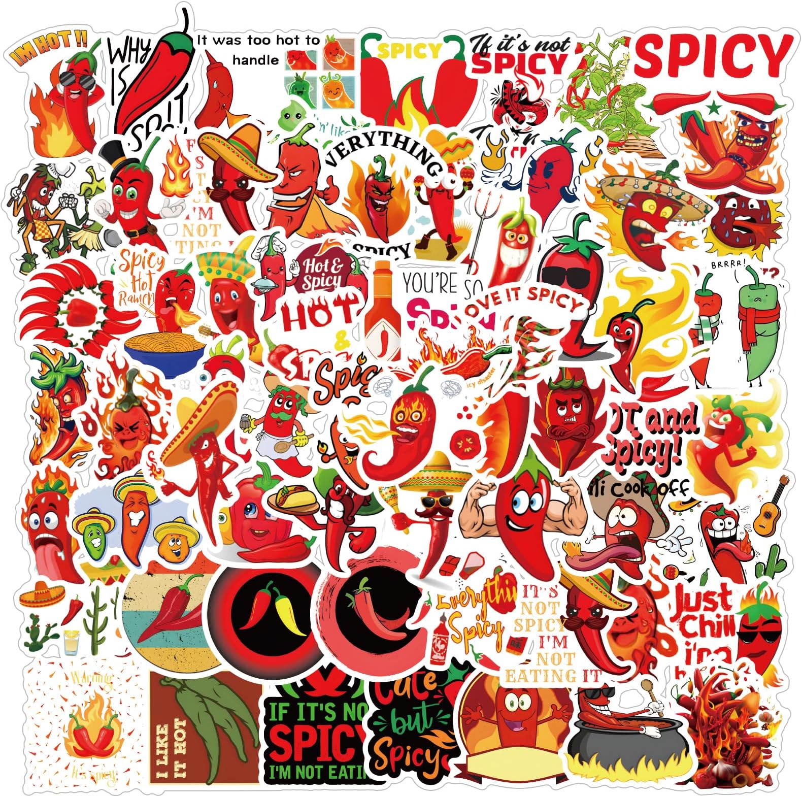 Amazon.com: Funny Silly Mariachi Chili Pepper Cartoon Vinyl Decal ...
