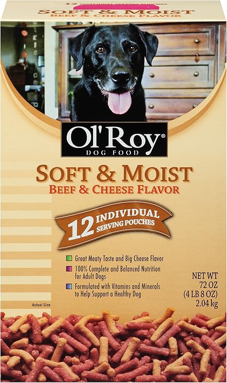 Amazon.com : Ol' Roy Dog food Soft & Moist Beef & Cheese Flavor by, 72 ...