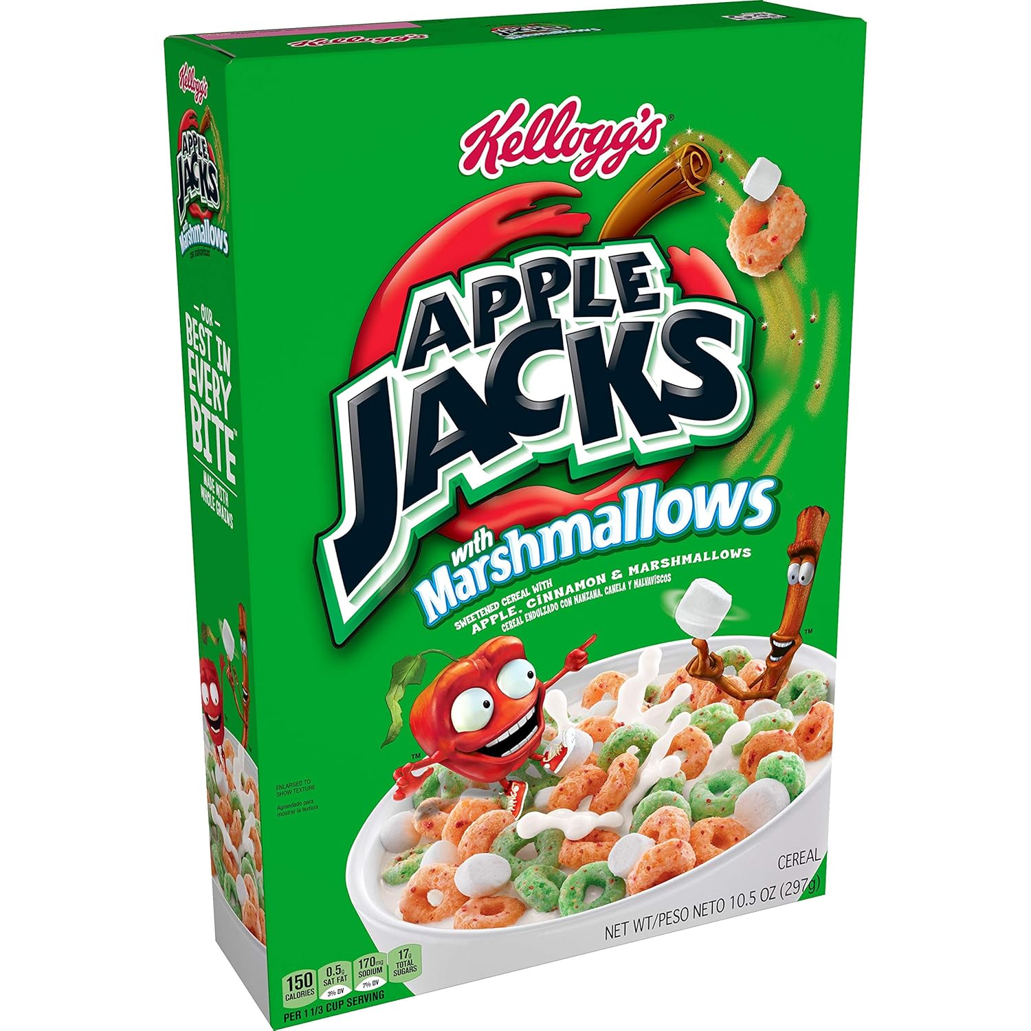 Amazon.com: Kellogg's Apple Jacks Breakfast Cereal, 7 Vitamins and ...