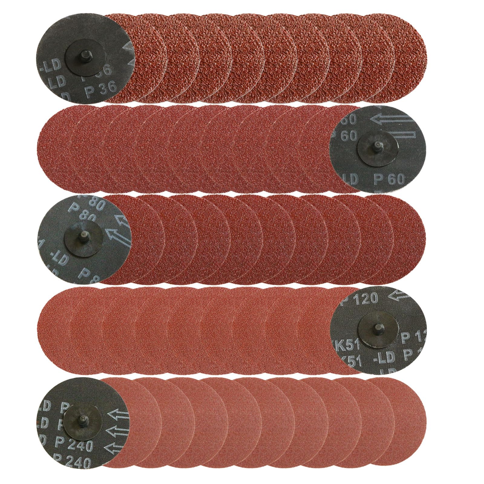 Hiqalty 50PCS 3 inch Sanding Disc Roll Lock Quick Change Disc Sandcloth ...
