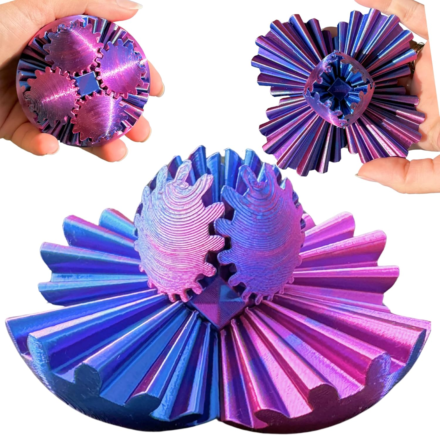 3d Printed Gear Ball, Desk Toy, Spin Ball or Cube Fidget Toy, Gear Ball ...
