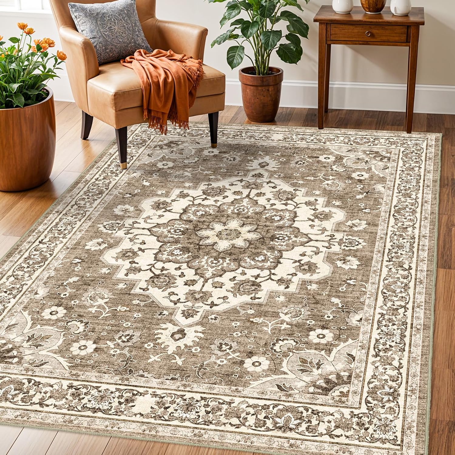 Amazon.com: TOPRUUG Washable Oriental Area Rug - 3x5 Rugs for Living ...