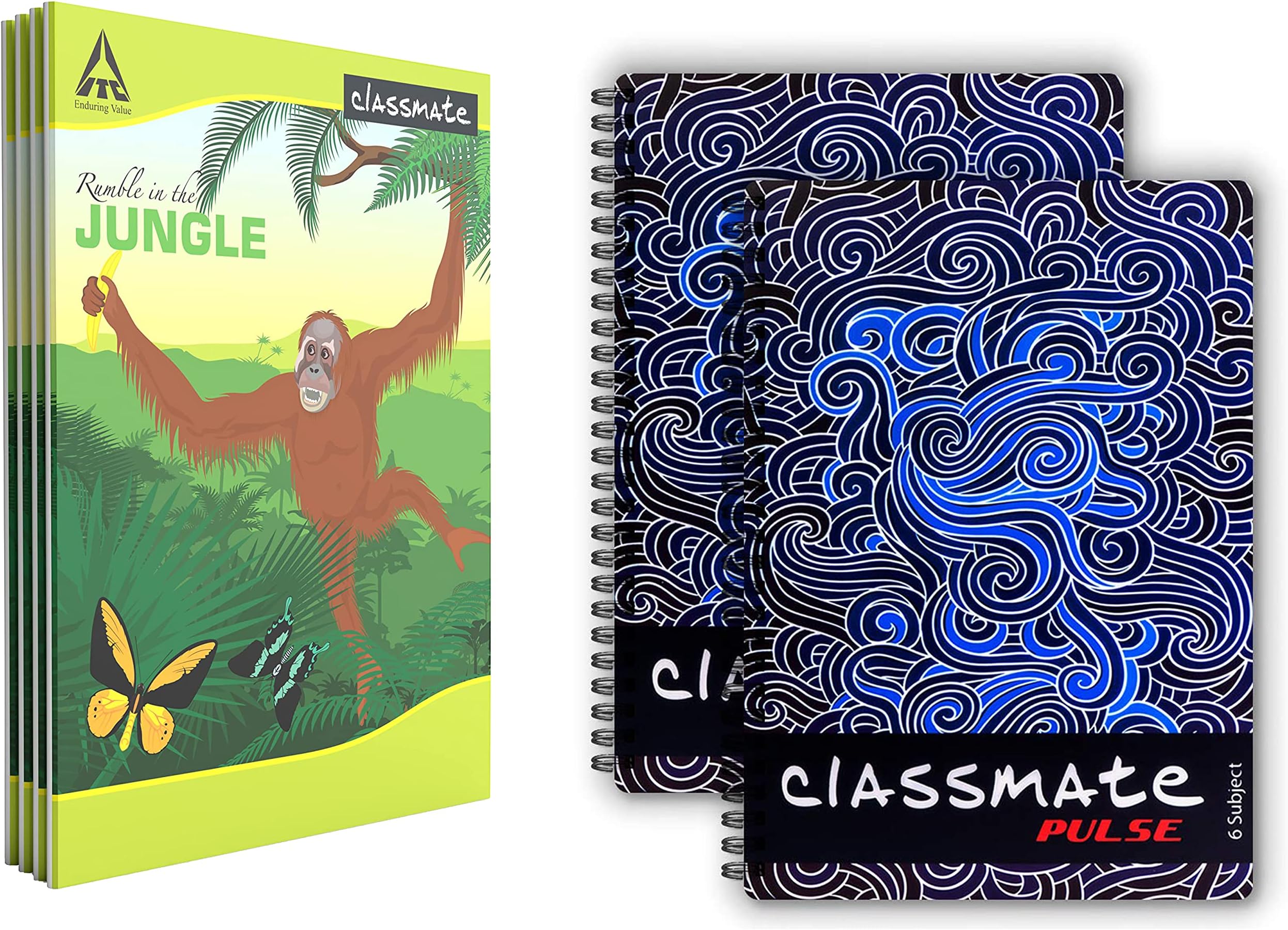 Classmate Notebook - Unruled & Classmate Pulse Spiral Notebook - 240 mm ...