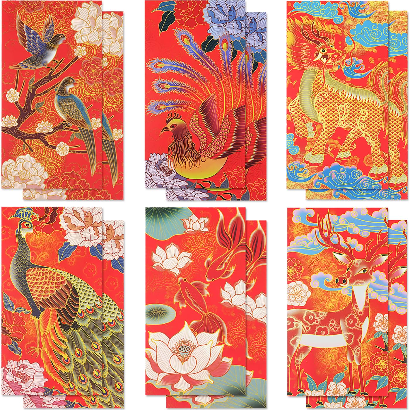 Amazon.com : Chinese New Year Red Envelopes 2024, 12Pcs Red Pocket ...