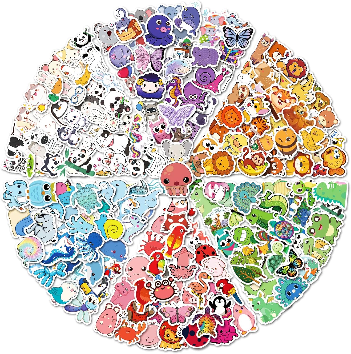 Amazon.com: 300 Pcs Cute Cartoon Animal Water Bottle Stickers for Kids ...