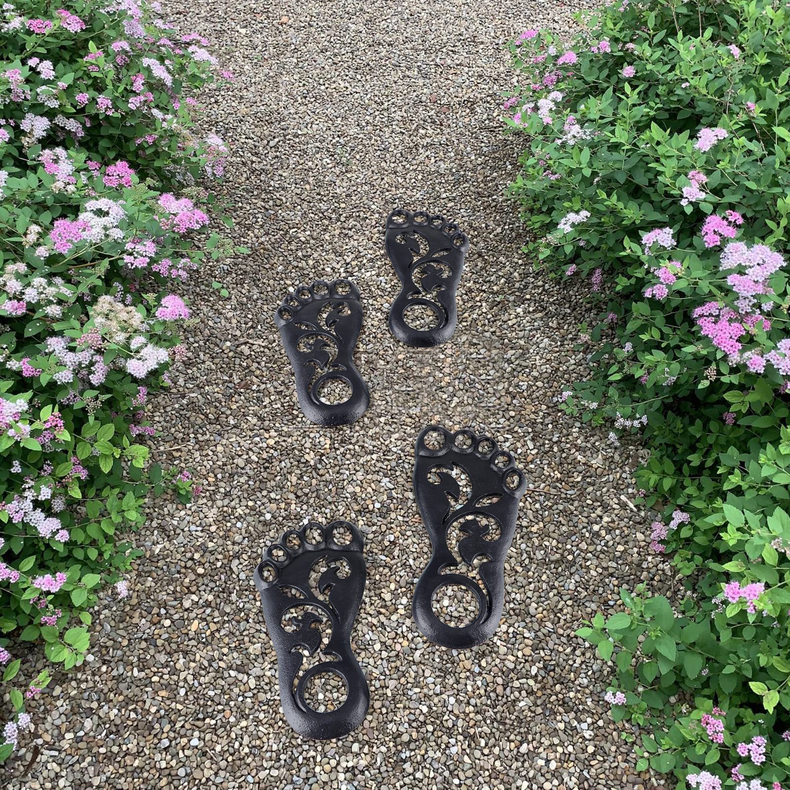 Snapklik.com : Pair Of Footprint Stepping Stone, Cast Iron Flagstone ...