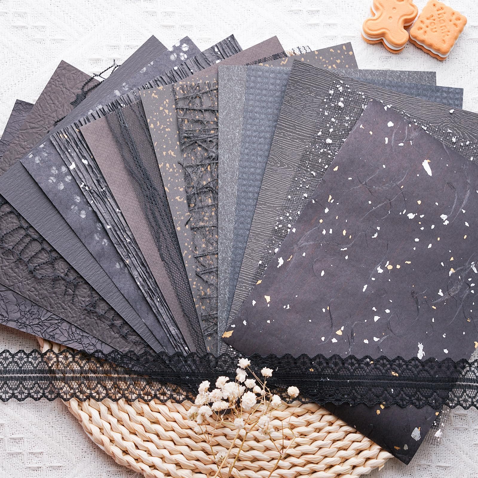 Amazon.com : LewuwoPoing 15Pcs Handmade Scrapbook Art Paper Craft ...