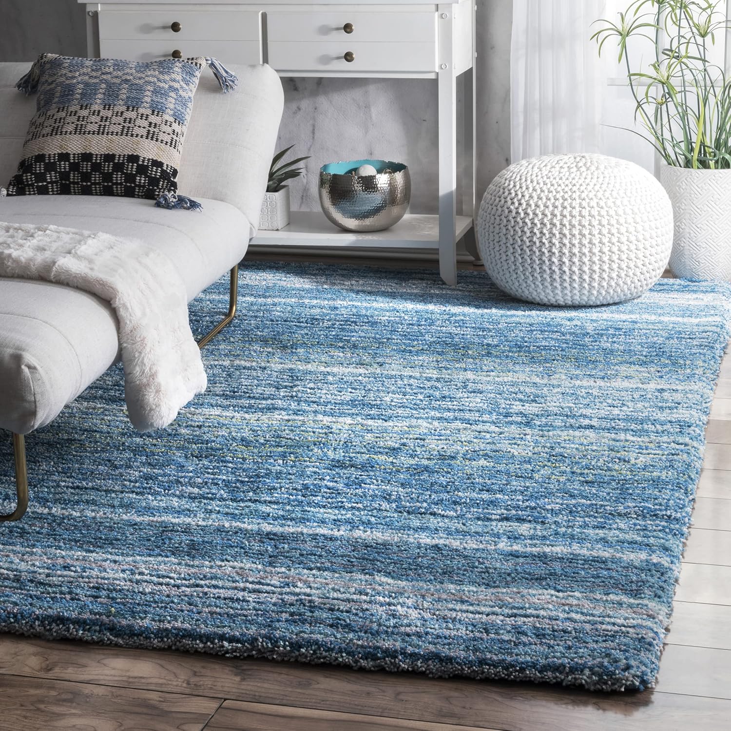 Amazon.com: nuLOOM Drey Striped Shag Area Rug - 5x8 Shag Area Rug ...