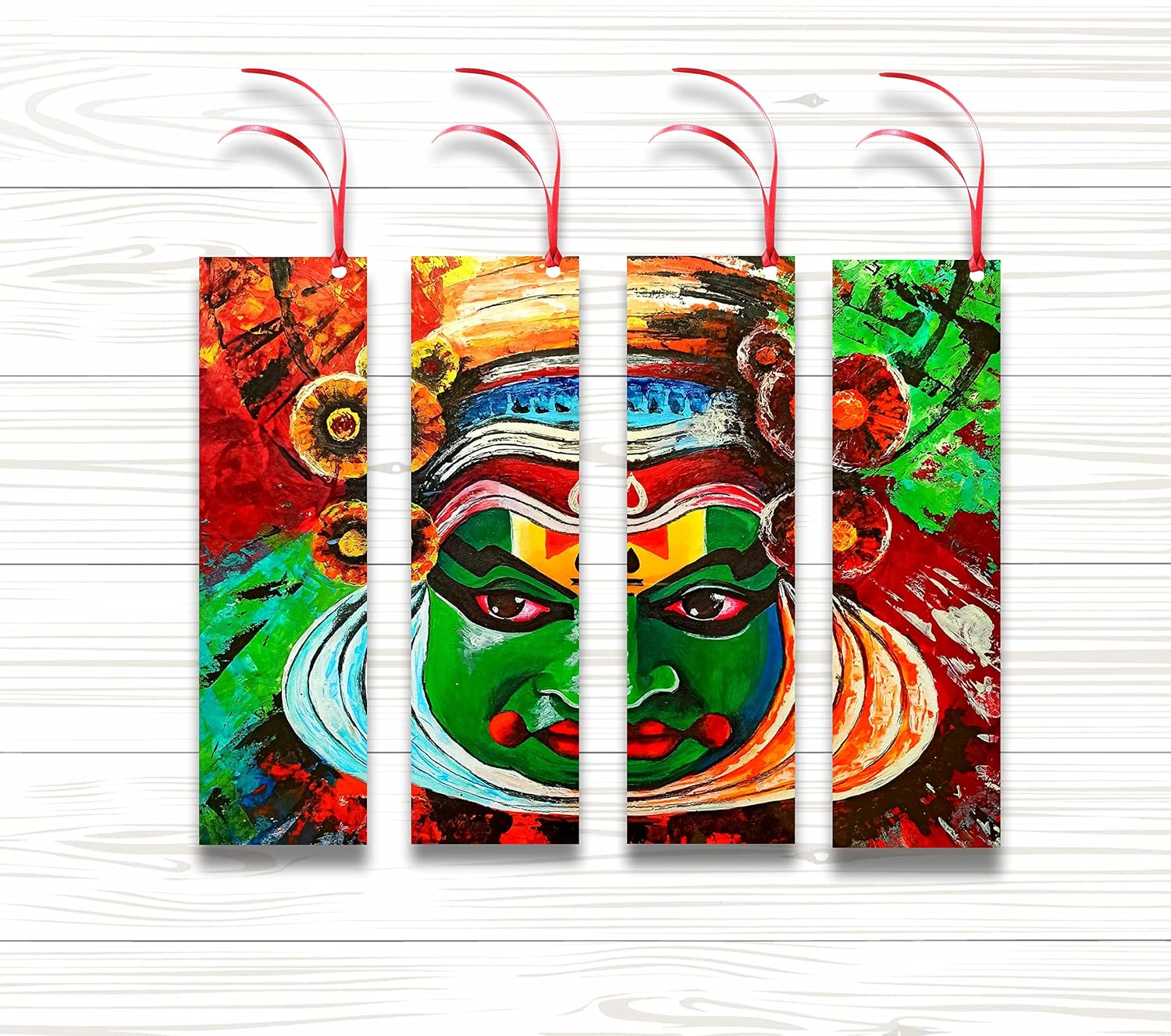 woopme® Set of 4 Kathakali Theme Printed Bookmark for Boys Girls ...