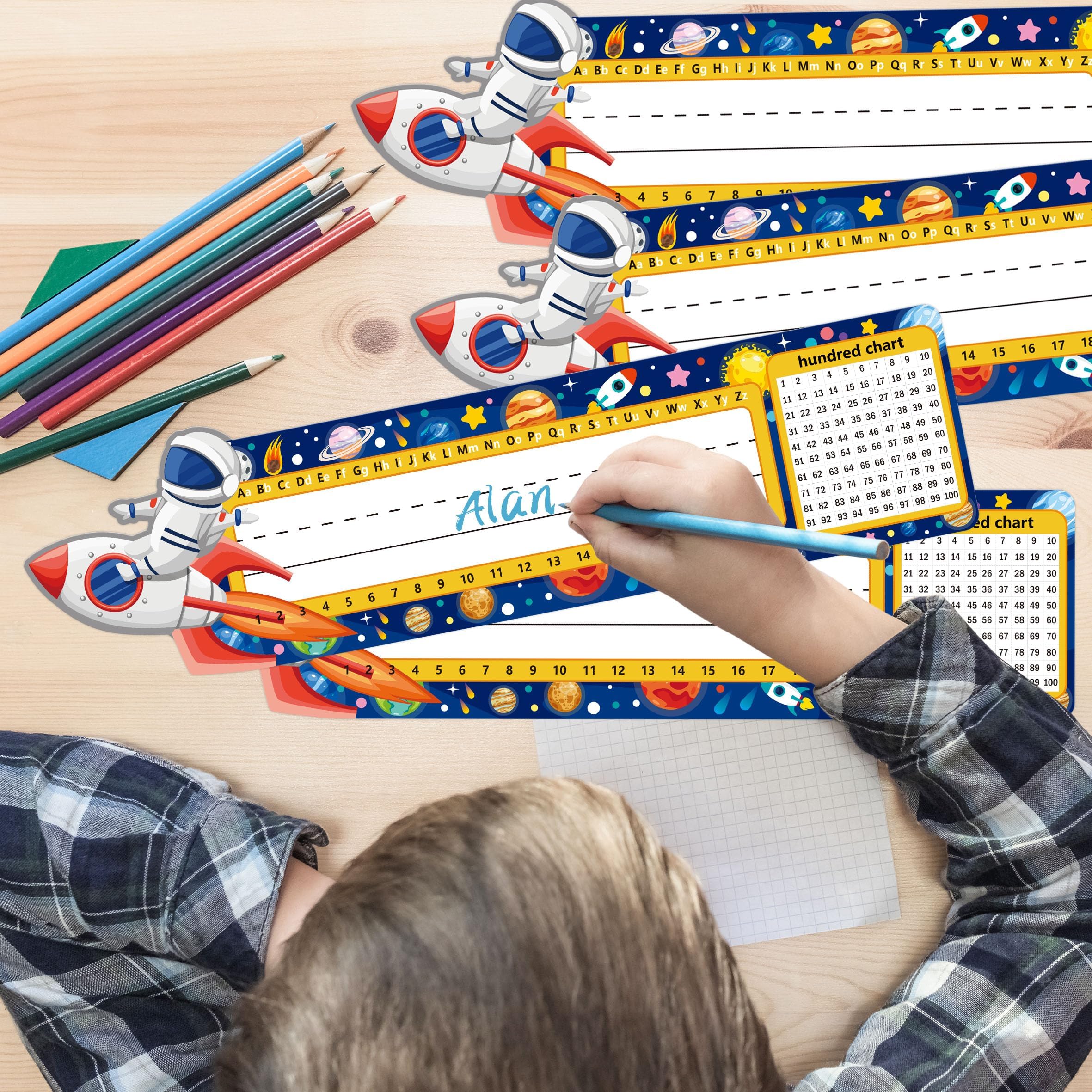 Snapklik.com : INKNOTE 48PCS Outer Space Student Nameplate Solar System ...