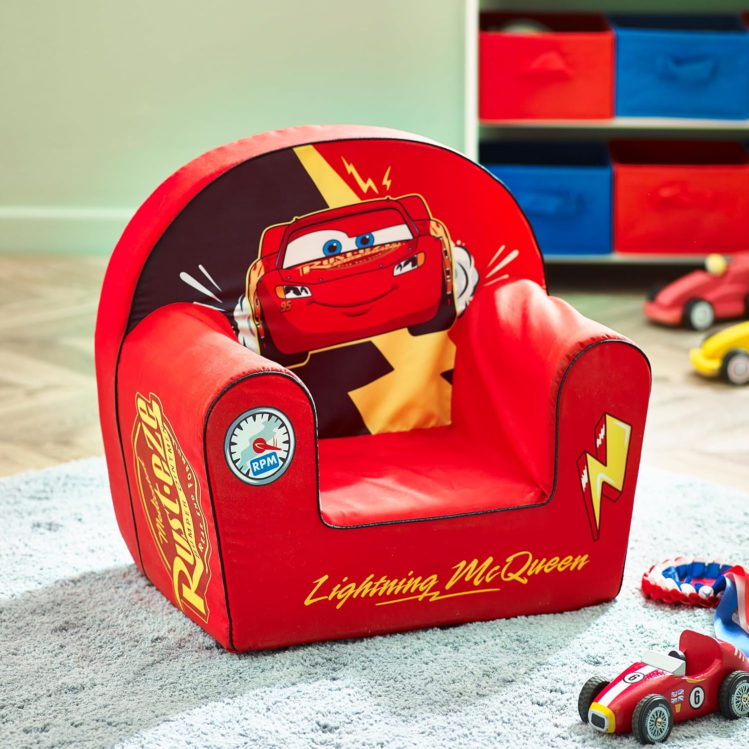 Disney Lightning McQueen Cars Foam Armchair, Toddler Sofa Chair, Soft ...