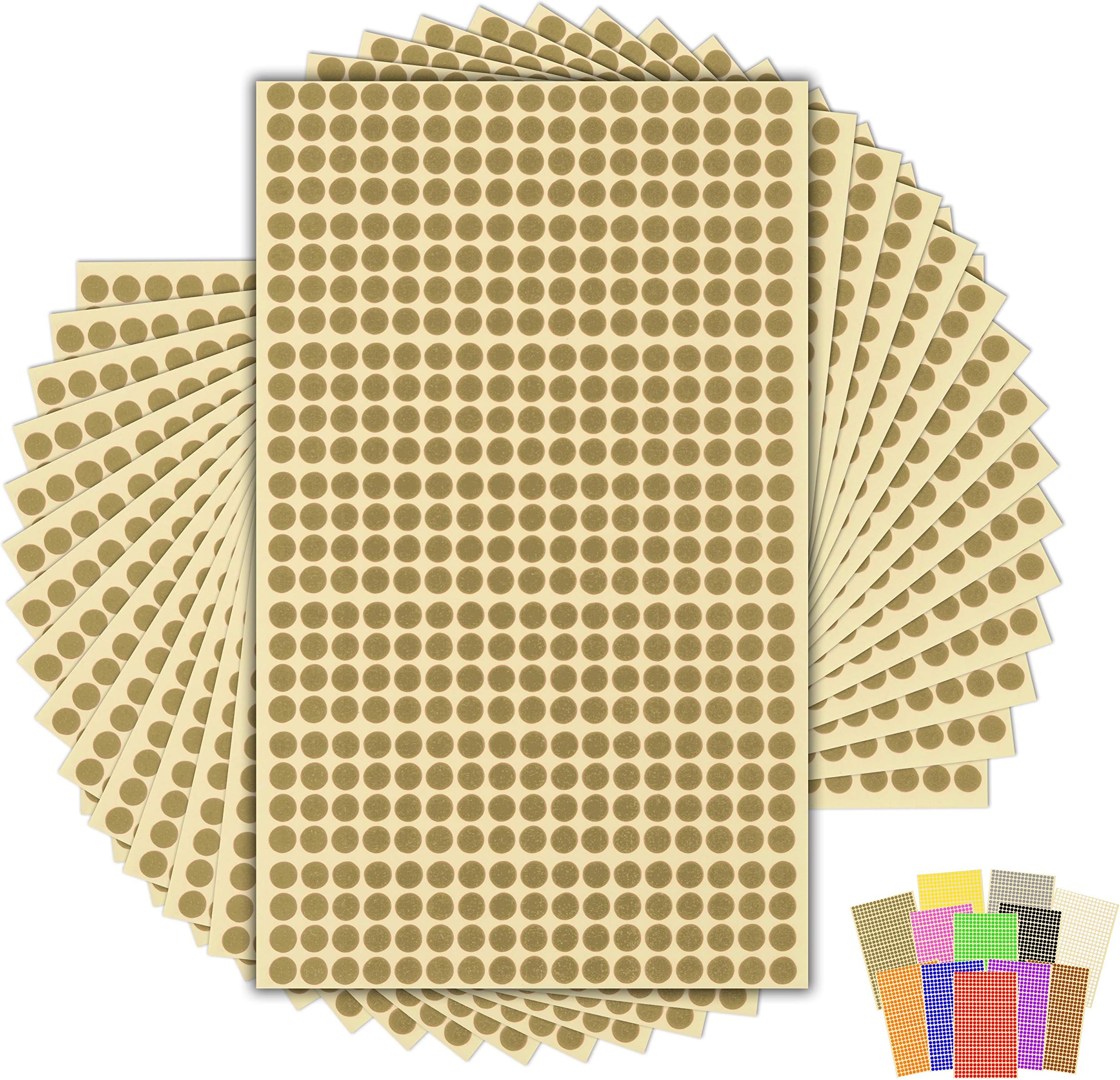 490 Gold 8mm Sticky Coloured Dots Easy Peel Self Adhesive Colour Coding ...
