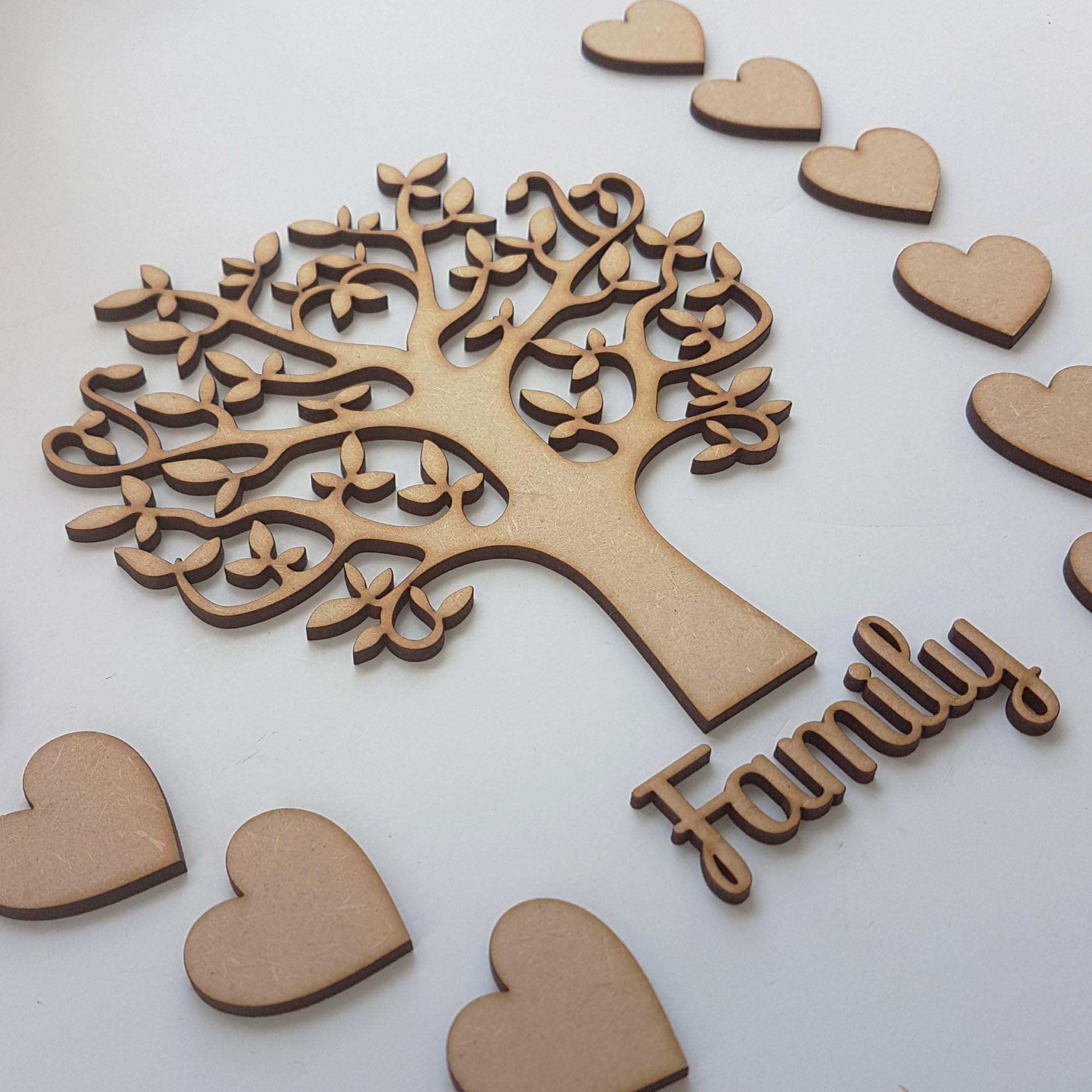 Wooden MDF Tree Craft Shape Laser Cut Embellishment (7cm) : Amazon.co ...