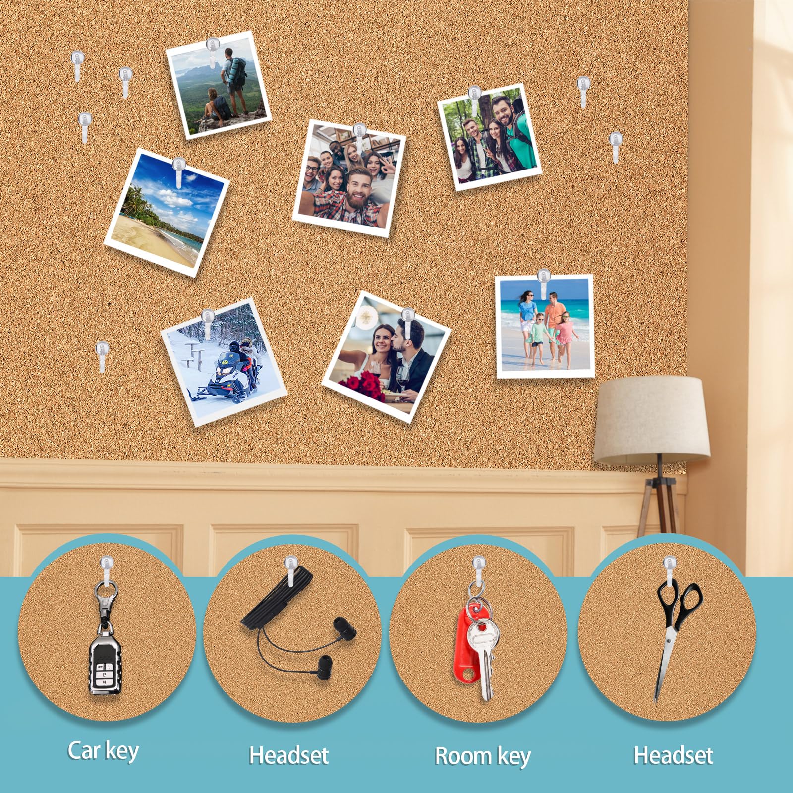 Snapklik.com : 50 Pack Push Pin Hooks Clear Thumb Tack Hook Plastic ...