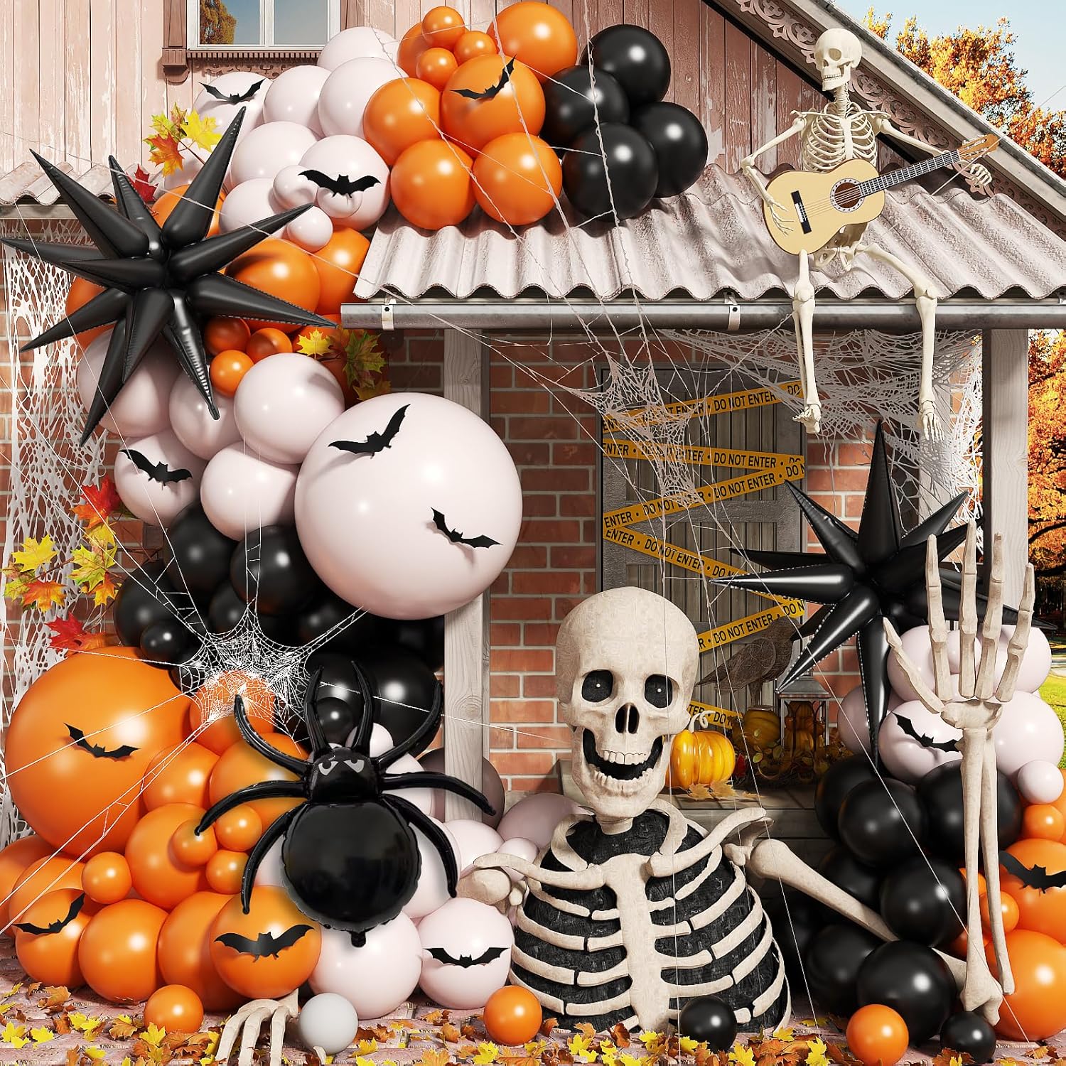 Amazon.com: Halloween Balloon Arch Garland Kit, Burnt Orange White ...