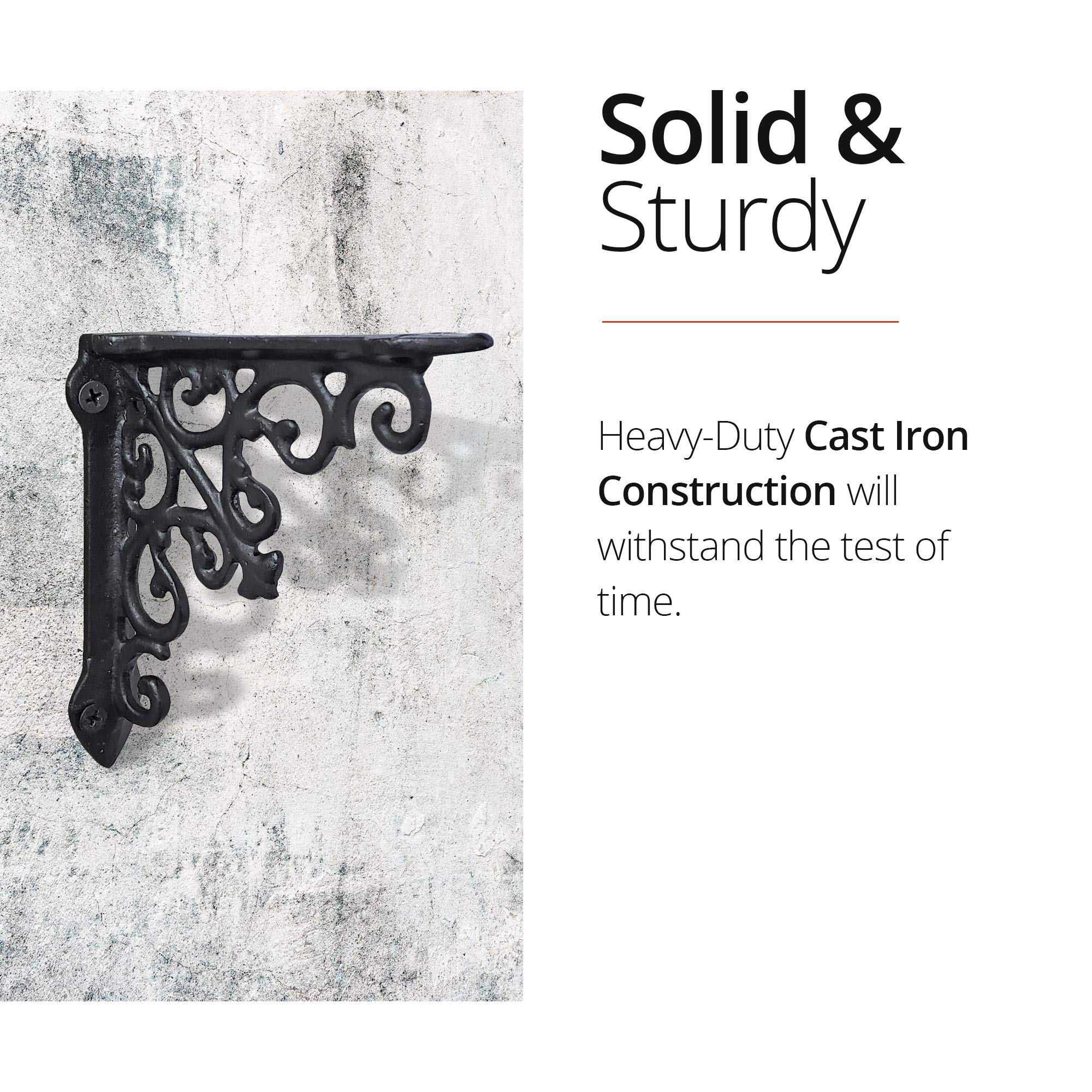 Snapklik.com : NACH Decorative Shelf Brackets, 4 Pack Of 5 X 1.2 X 5 ...