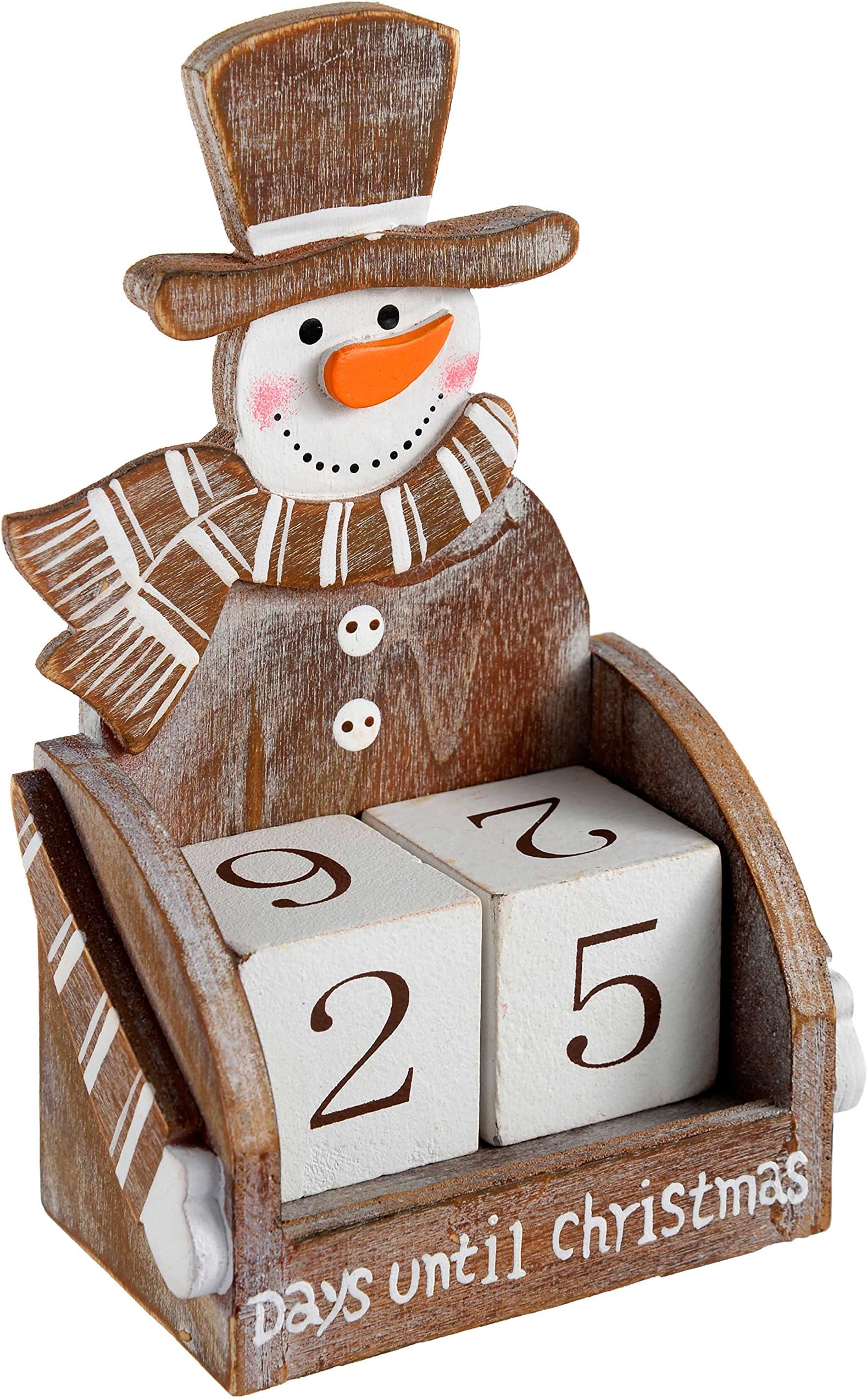 WeRChristmas Wooden Snowman Advent Calendar Christmas Decoration, Wood ...