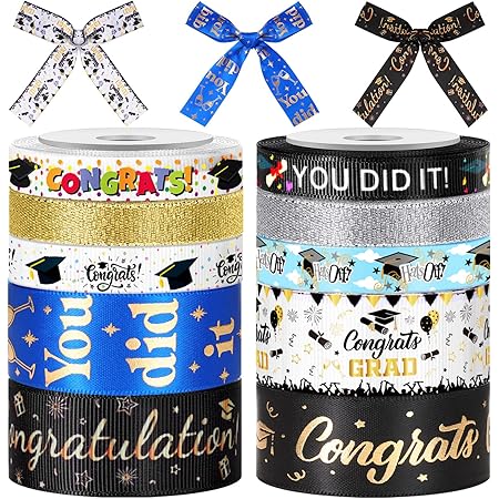 Amazon.com: LOGOFUN 2 Pcs Graduation Ribbon Congrats Grad Ribbon Class ...