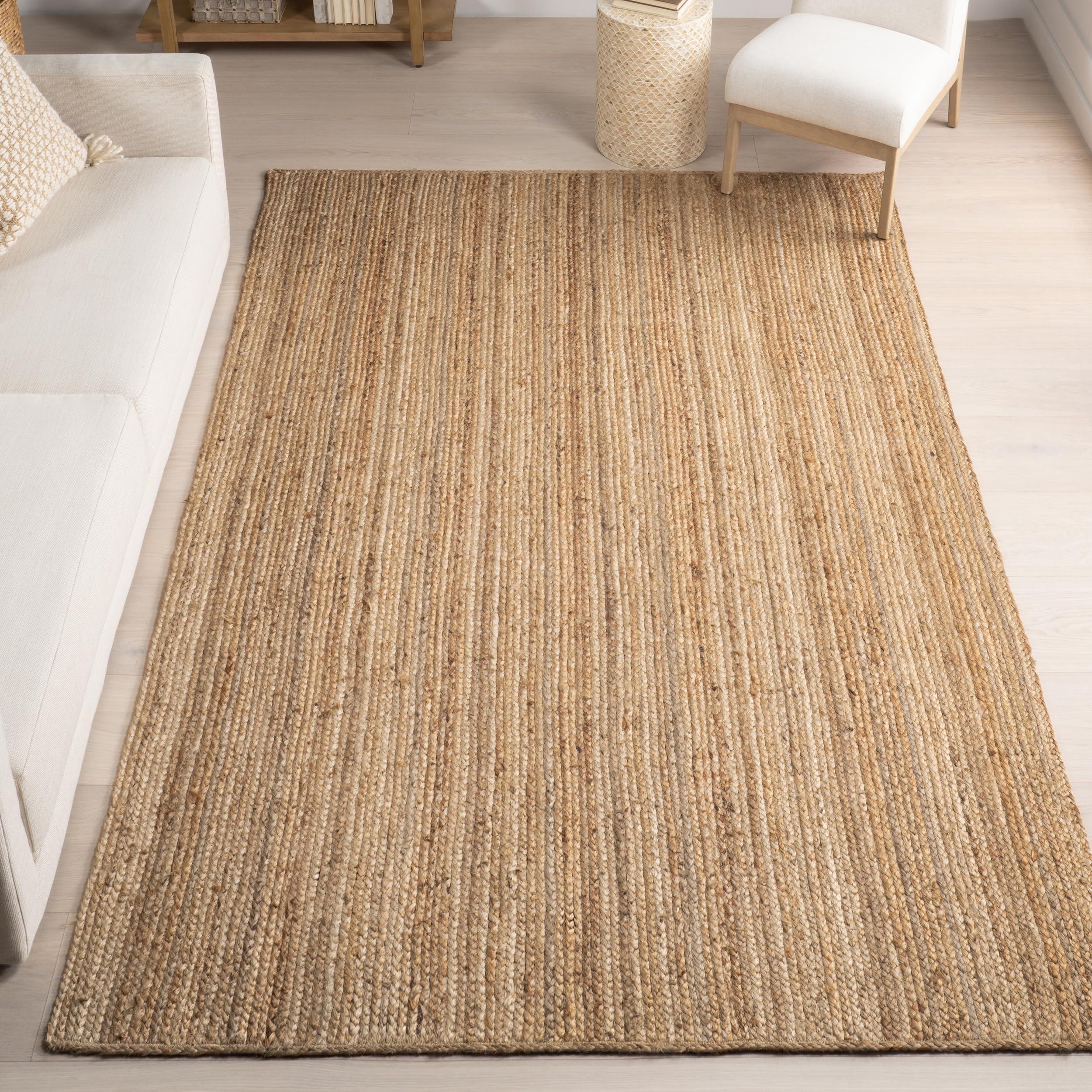S & L Homes - Alfombra de algodón de yute tejida a mano natural para ...