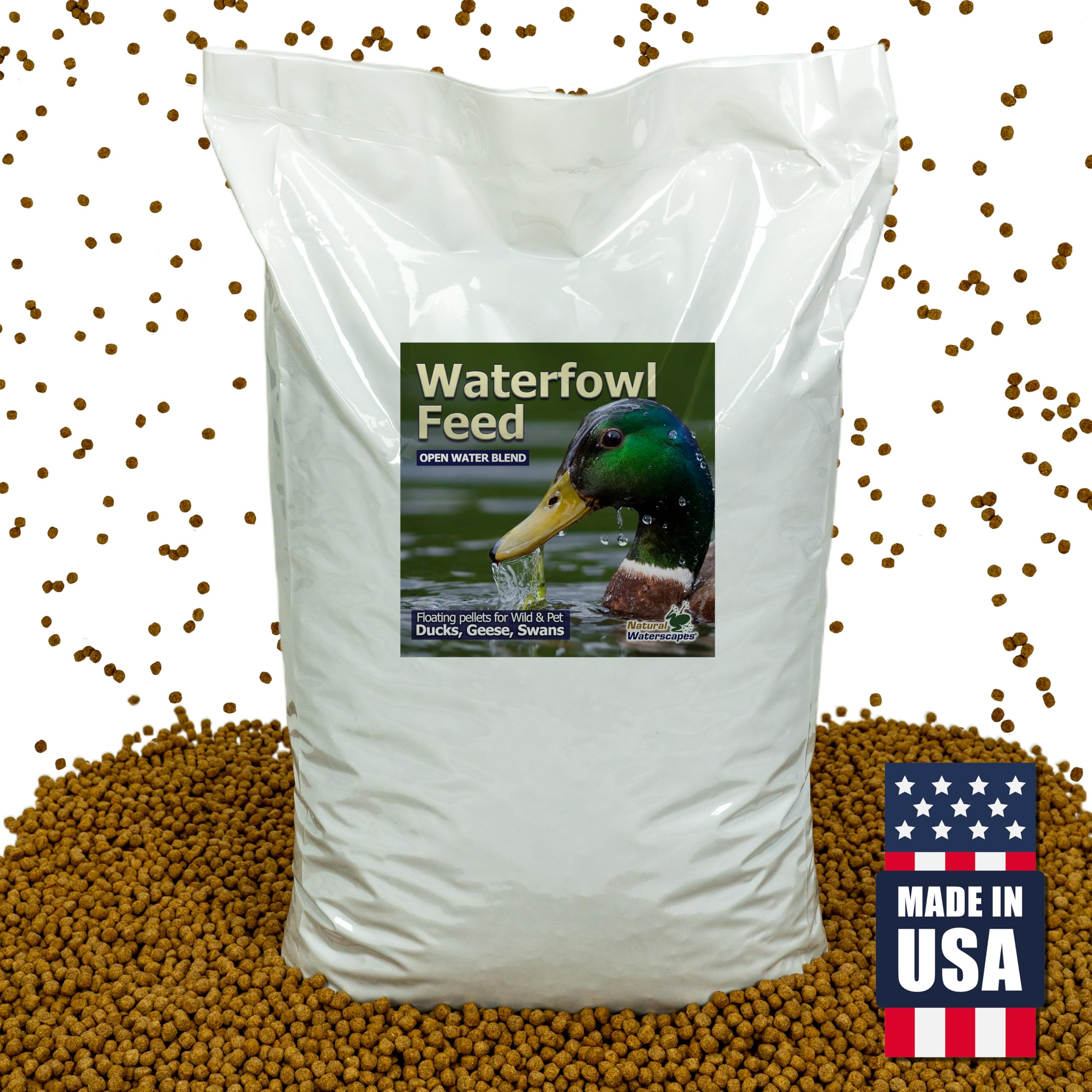 Natural Waterscapes Waterfowl Feed 20 Lb Bag Floating Pellets For Duck ...
