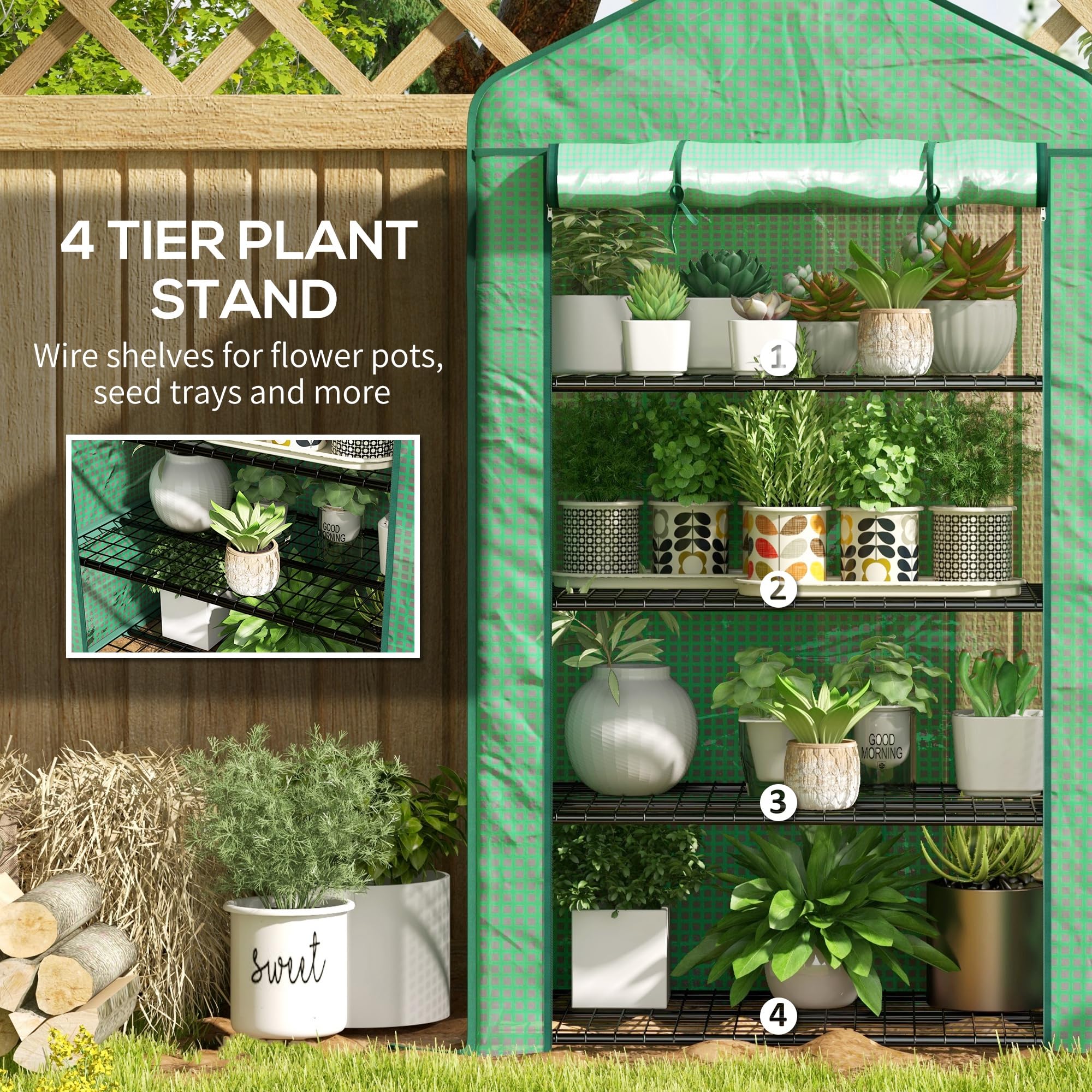 Groundwork Greenhouse 4 Tier