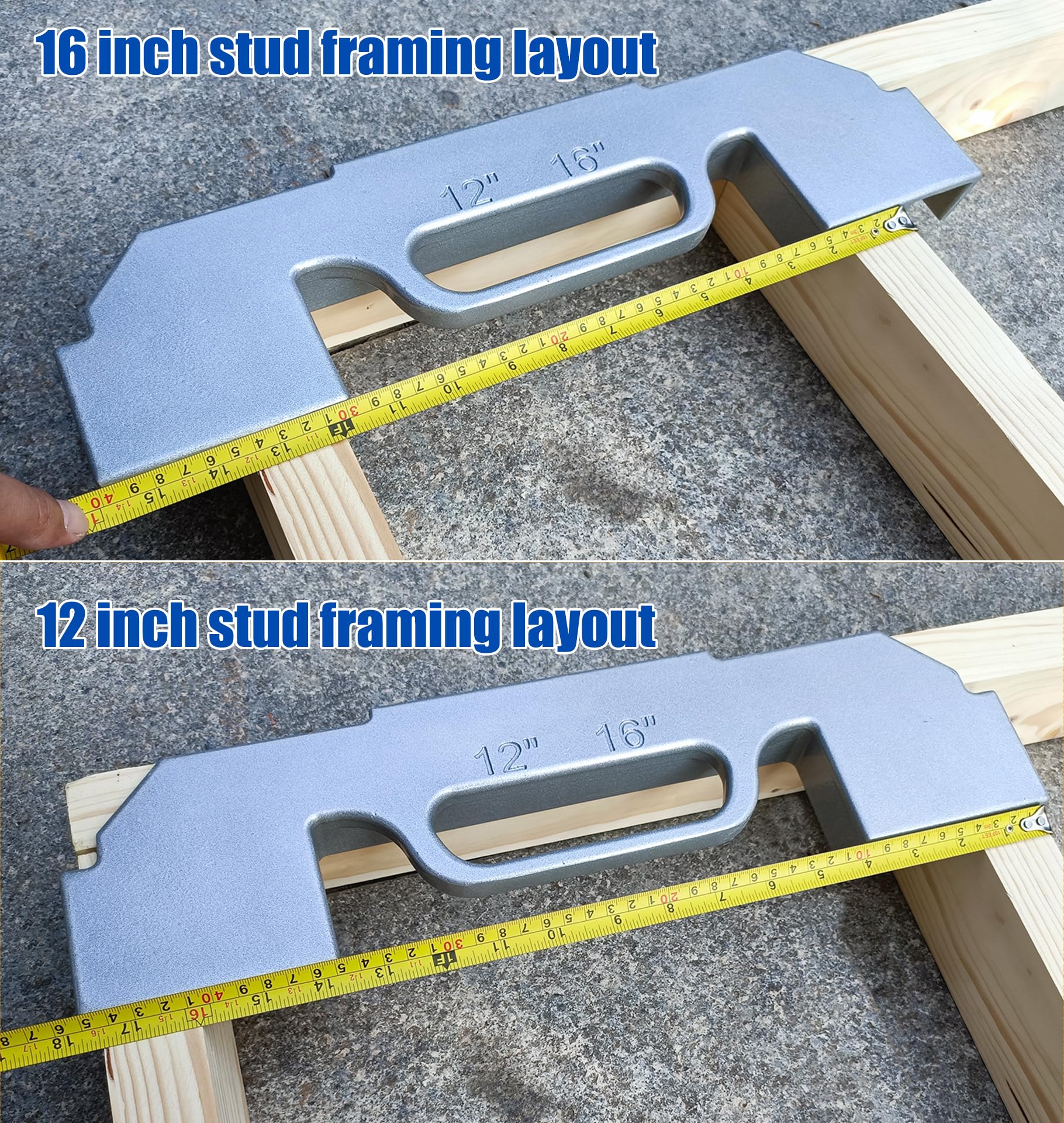 Snapklik.com : LAMUDO 16" & 12" 2-in-1 Stud Framing Spacing Tool ...