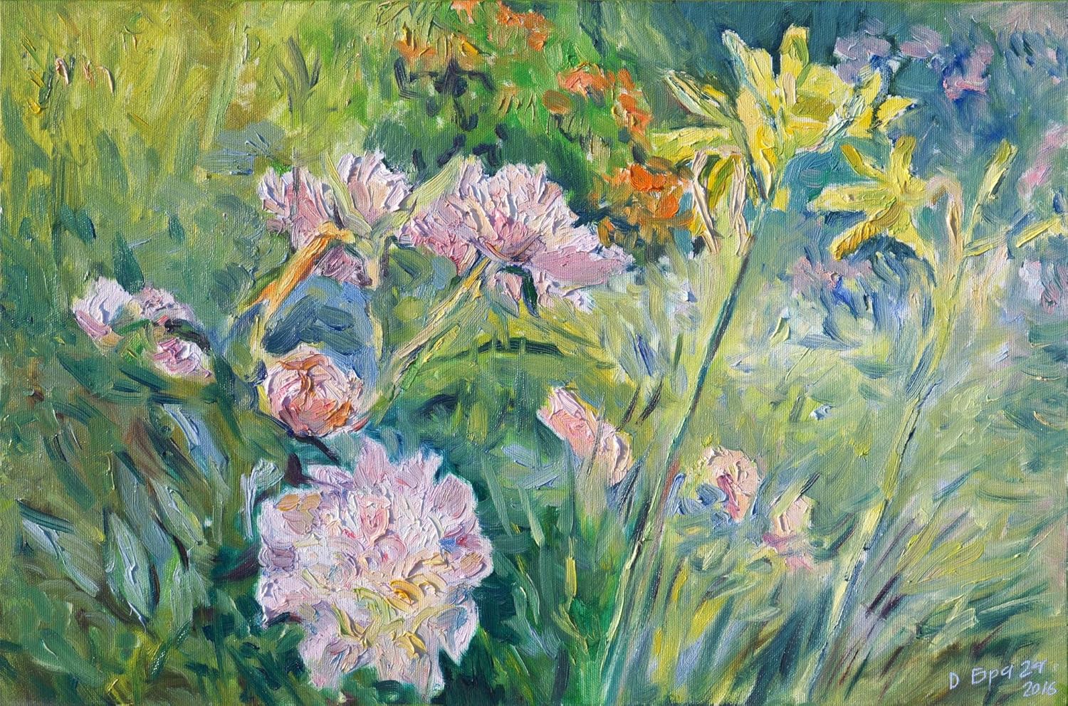 Amazon.com: Peonies and Lilies In The Garden : Dima Braga: Collectibles ...
