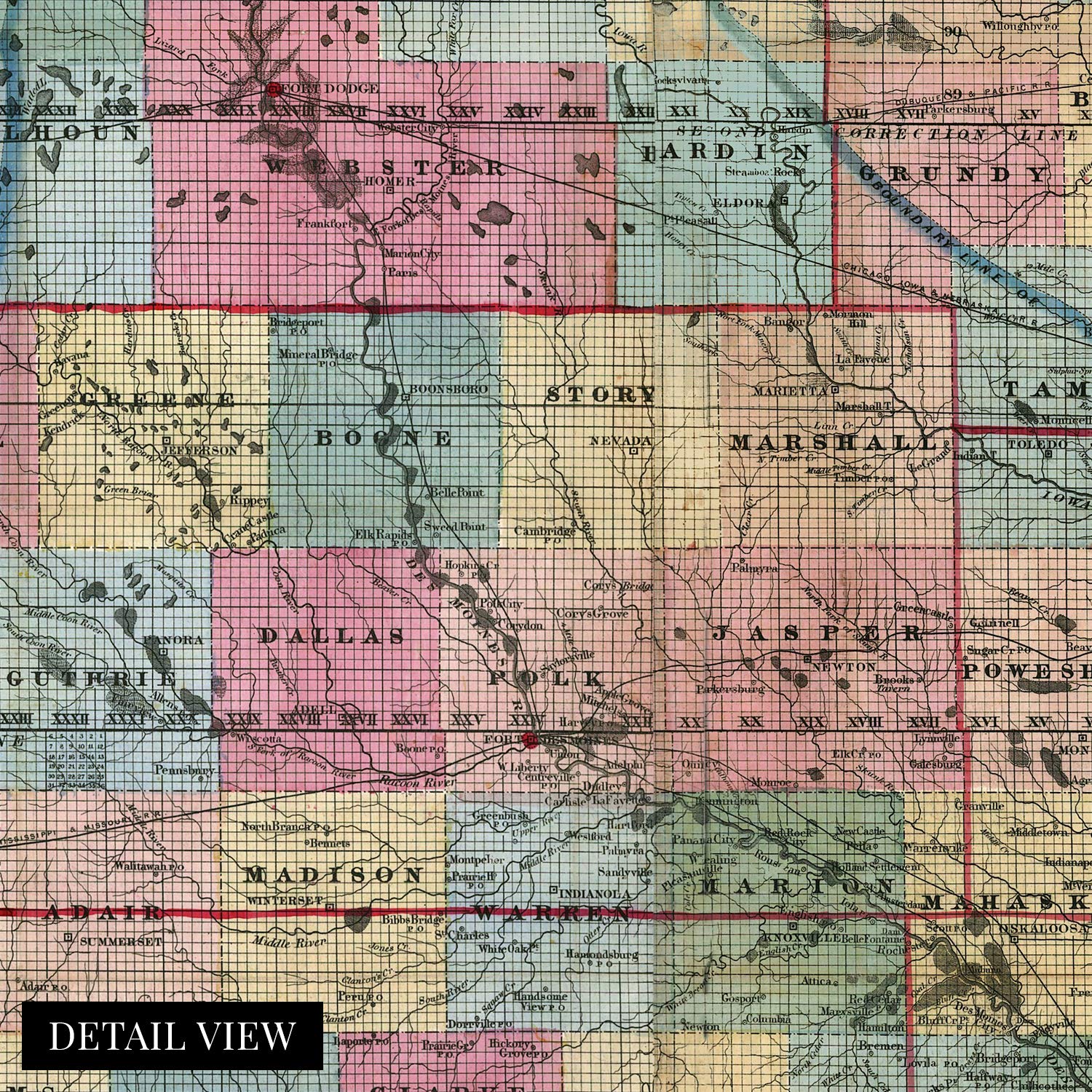 Snapklik.com : Vintage 1856 Iowa State Map Poster - 18x24 Inch Vintage ...