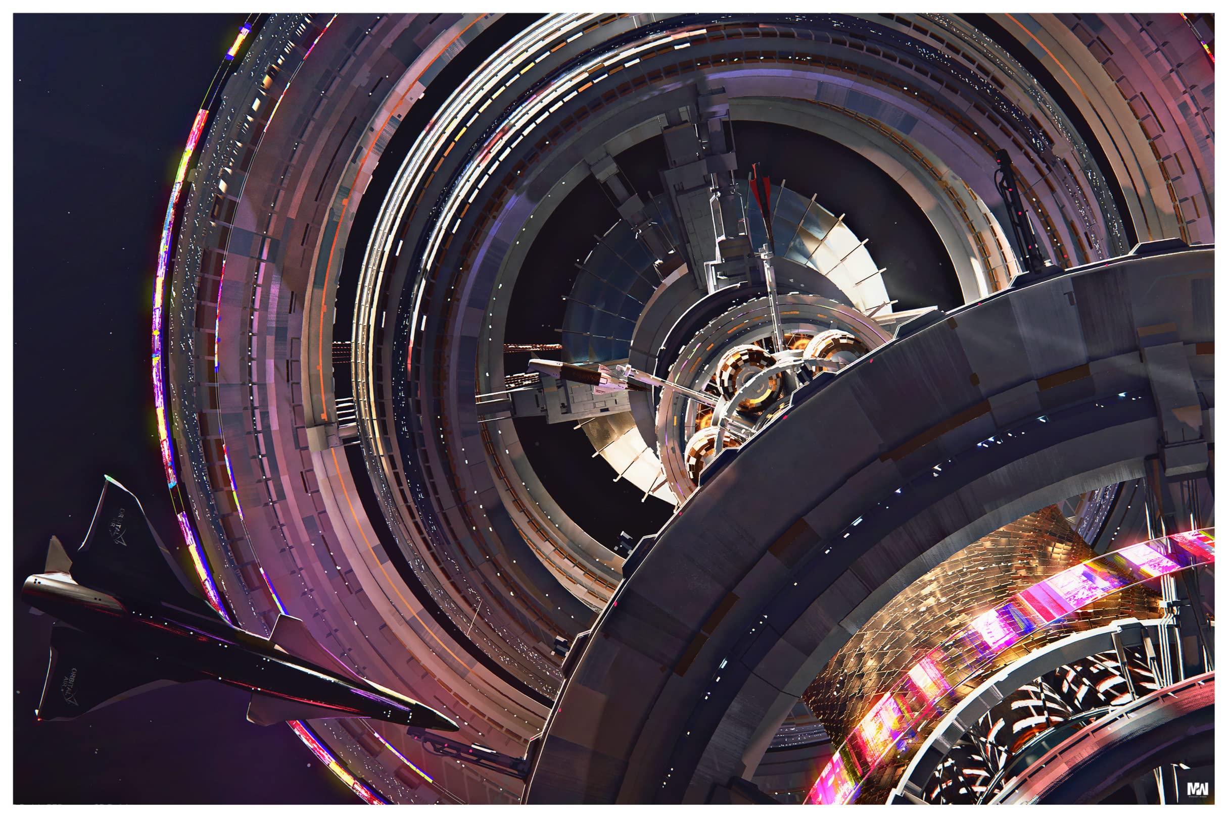 Midnight Works Cyberpunk 2077 Arasaka Orbital Station Poster 18 X ...