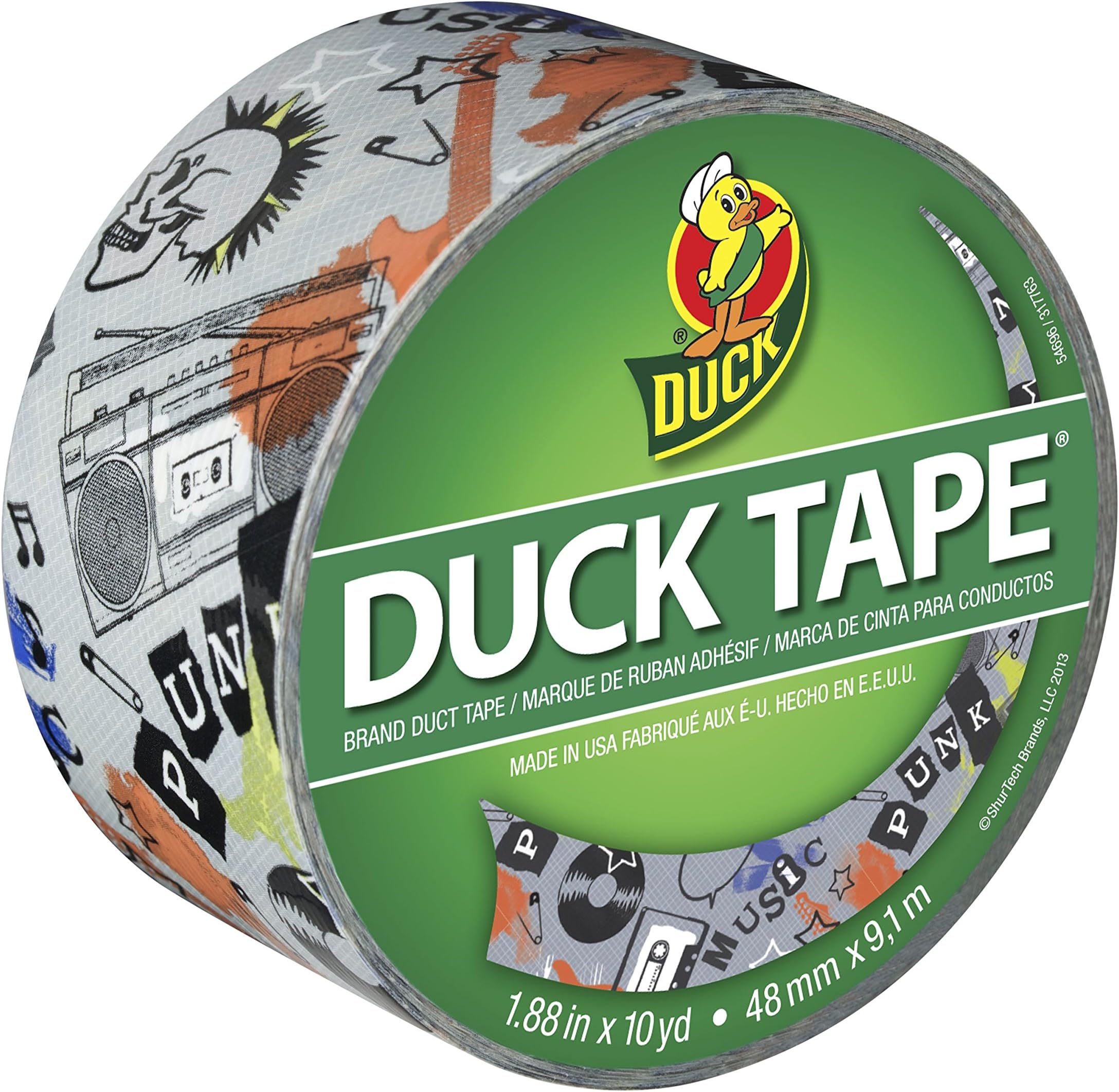 Amazon.com: Duck Brand 282497 Printed Duct Tape, Punk Music, 1.88 ...