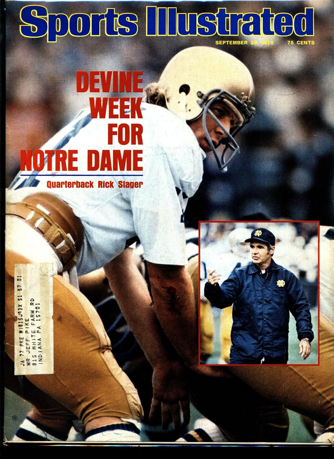 Sports Illustrated Magazine - Devine Week for Notre Dame Rick Slager ...