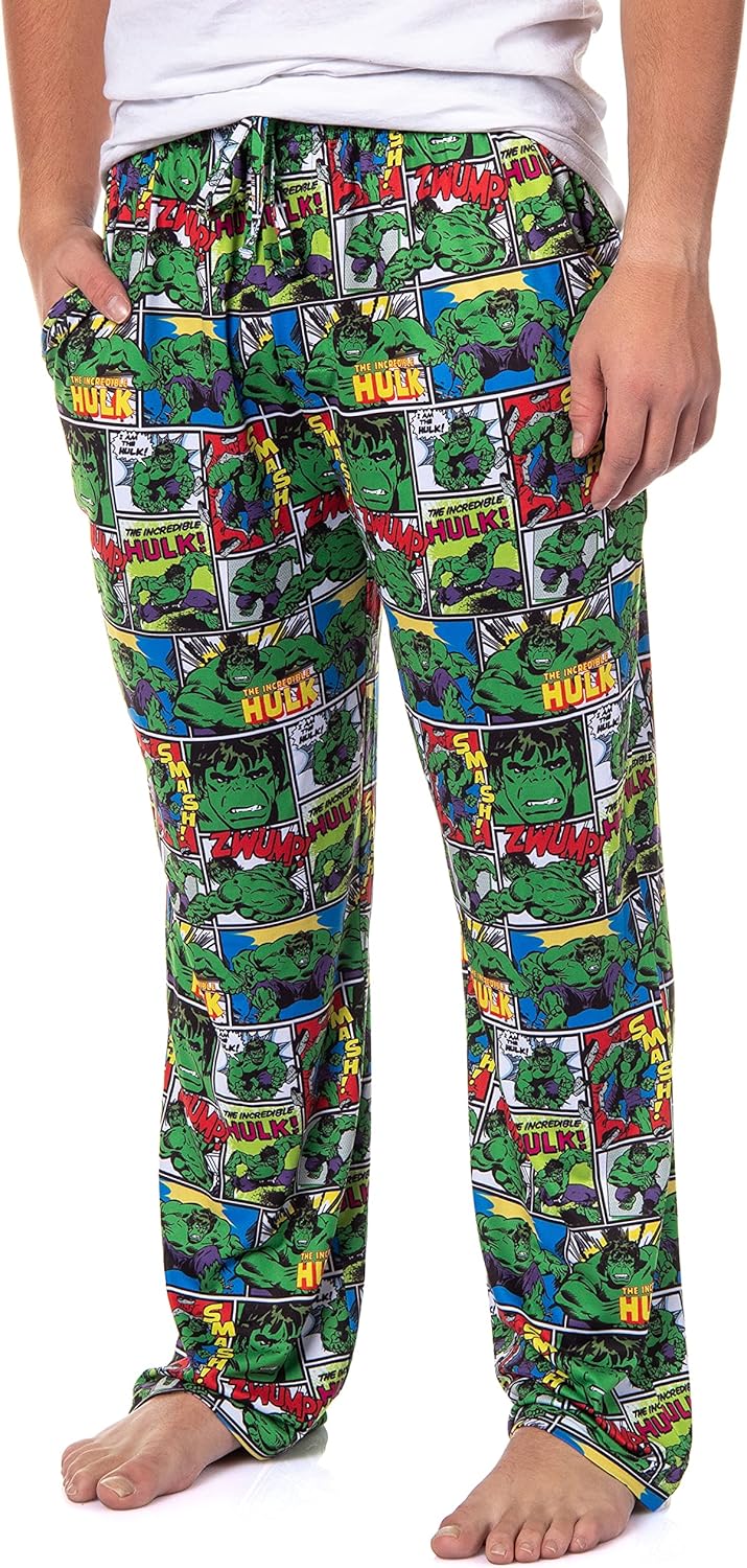 Marvel Mens' Comic Classic Character The Incredible Hulk Sleep Pajama ...
