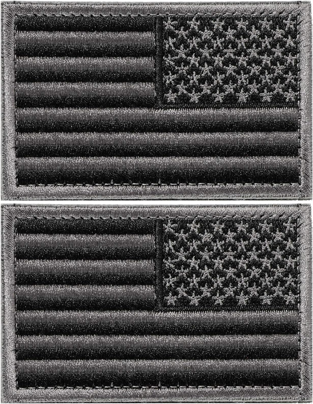 Amazon.com: American Flag Embroidered Patch Reverse Black United States ...