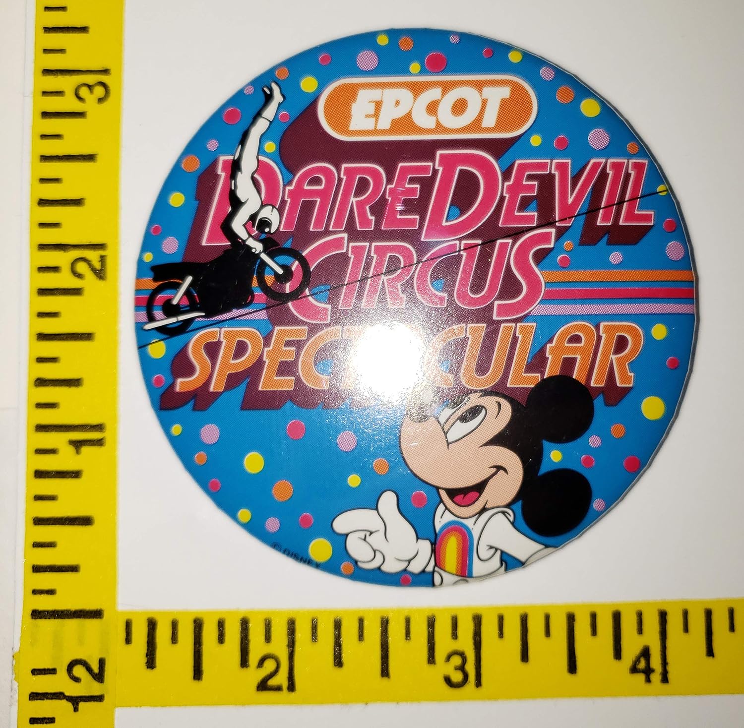 Epcot DareDevil Circus Spectacular 3 inch ROUND Licensed Button RETIRED ...