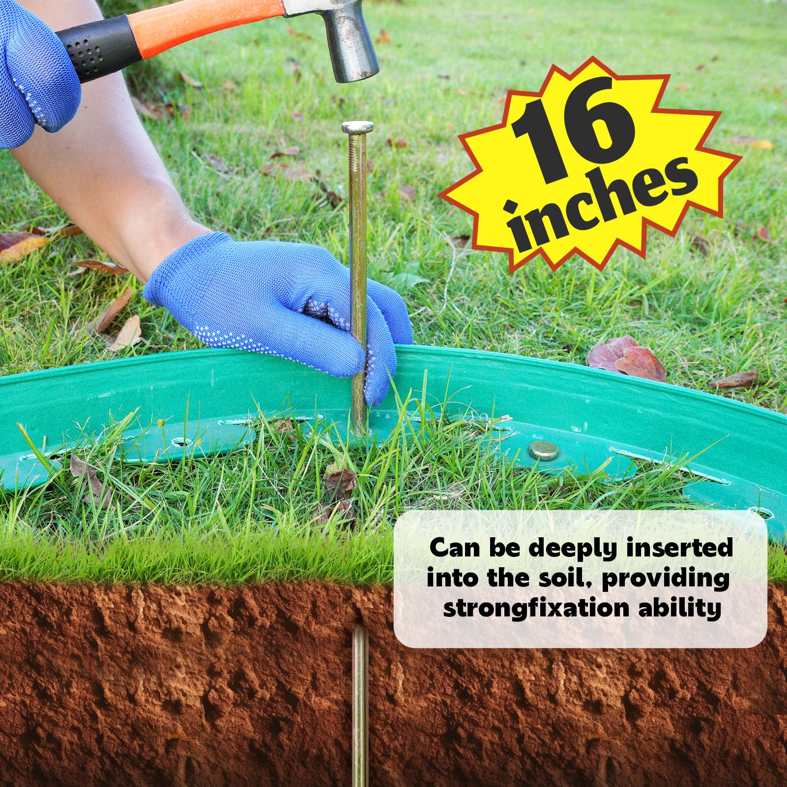 Snapklik.com : 10 Pcs 16 Inch Landscape Stakes, Heavy Duty Galvanized ...