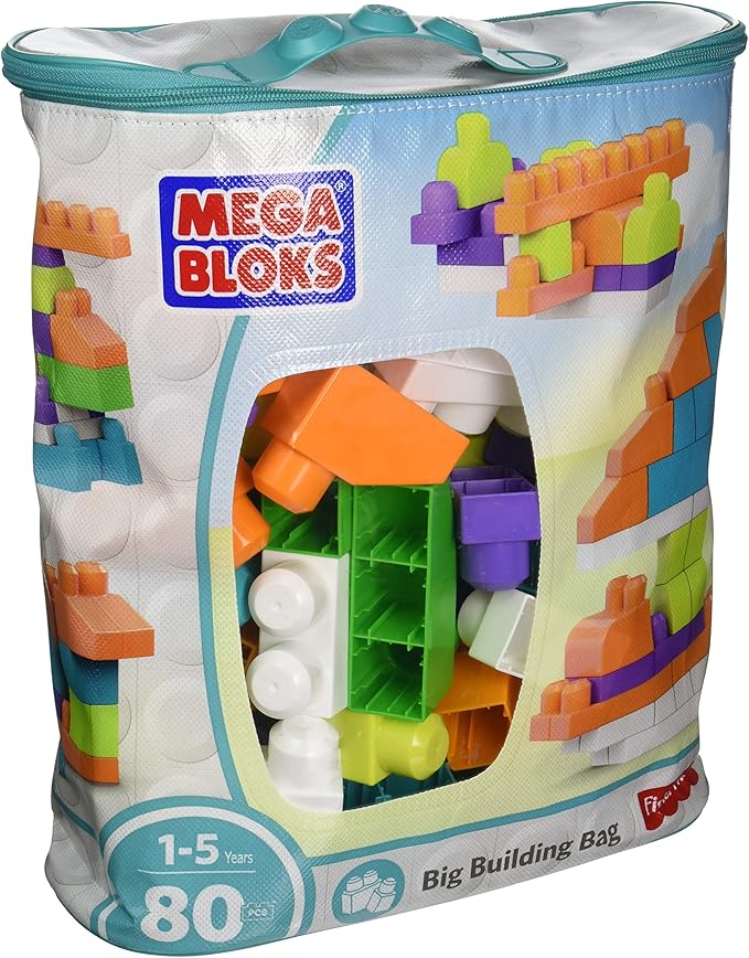 Amazon.com: Mega Bloks Big Building Bag (80 Piece) [Amazon Exclusive ...