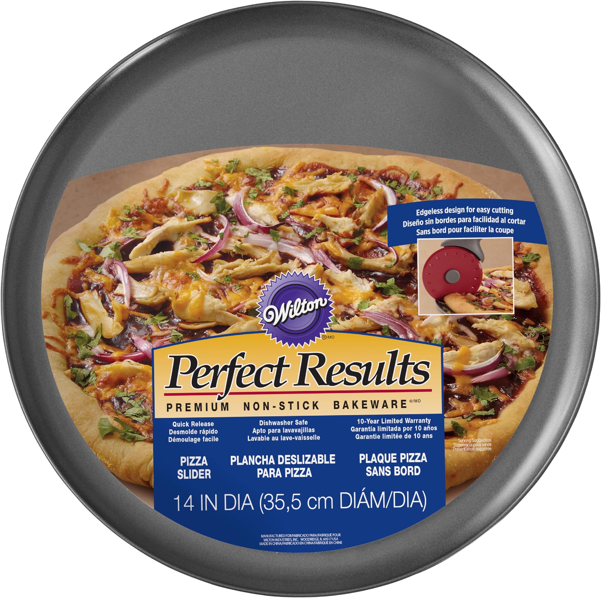 Amazon.com: Wilton Perfect Results Premium Non-Stick Pizza Pan, 14 Inch ...