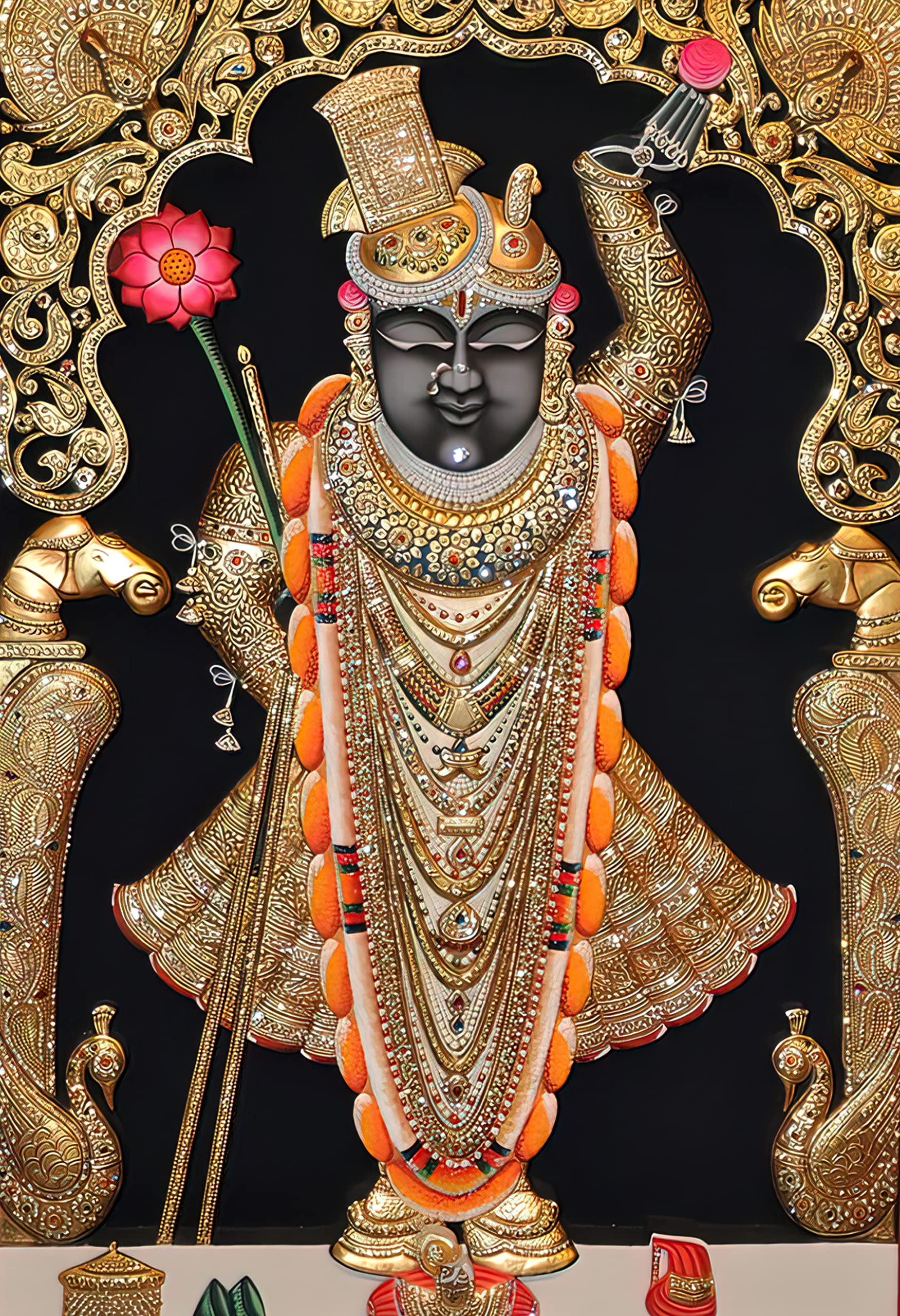 wallpics Lord Shrinathji Nathdwara hindu religious Glossy photo paper ...