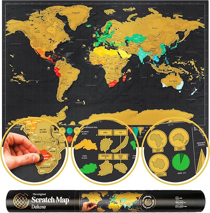 Luckies Scratch Map | Scratch Off World Map | Travel Map Frame | Wall ...