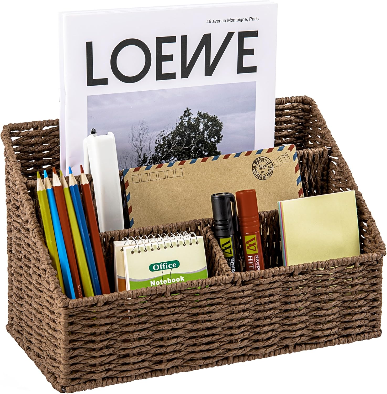 Amazon.com: DINGTAI Woven Mail Organizer, Mail Organizer Countertop ...