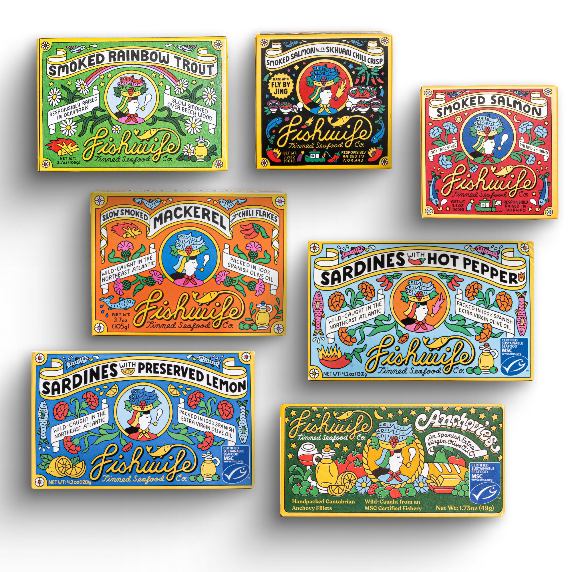 Amazon.com: Fishwife Starter 7-Pack (Variety of Tinned Seafood ...