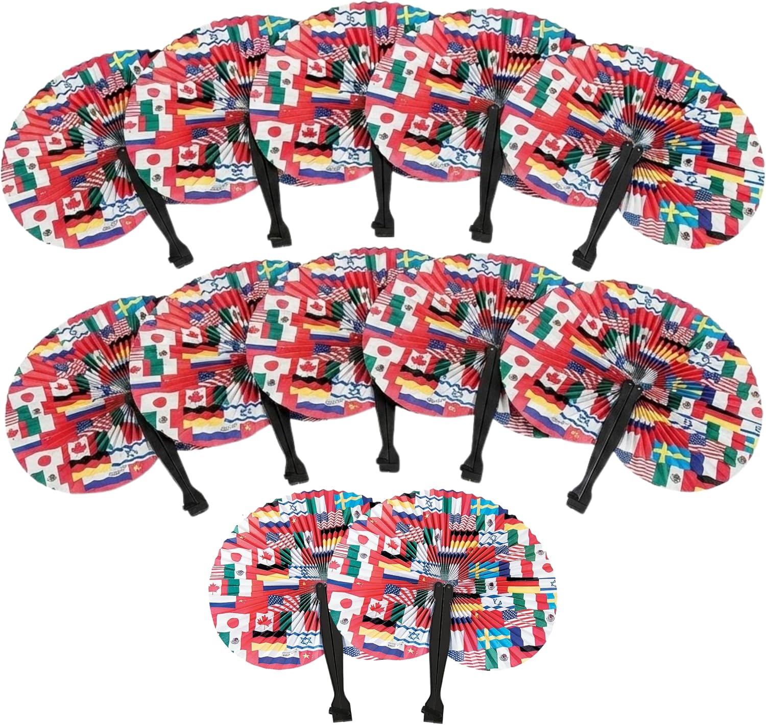 Amazon.com: Fun Express Flags Around The World Folding Fans - Vibrant ...