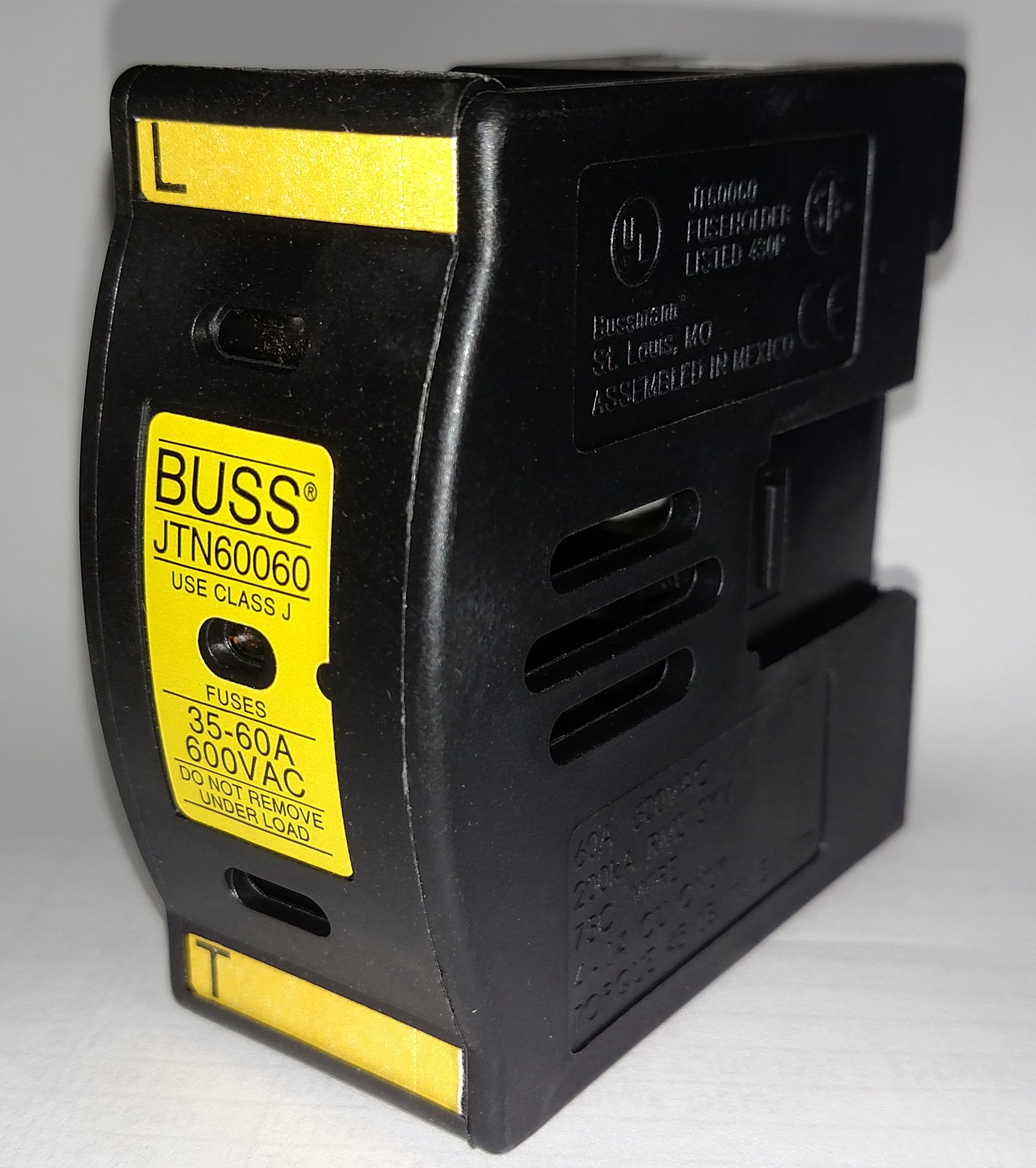 Eaton Block Bussmann JTN60060 Finger Safe Fuse Holder With Neon Lamp ...