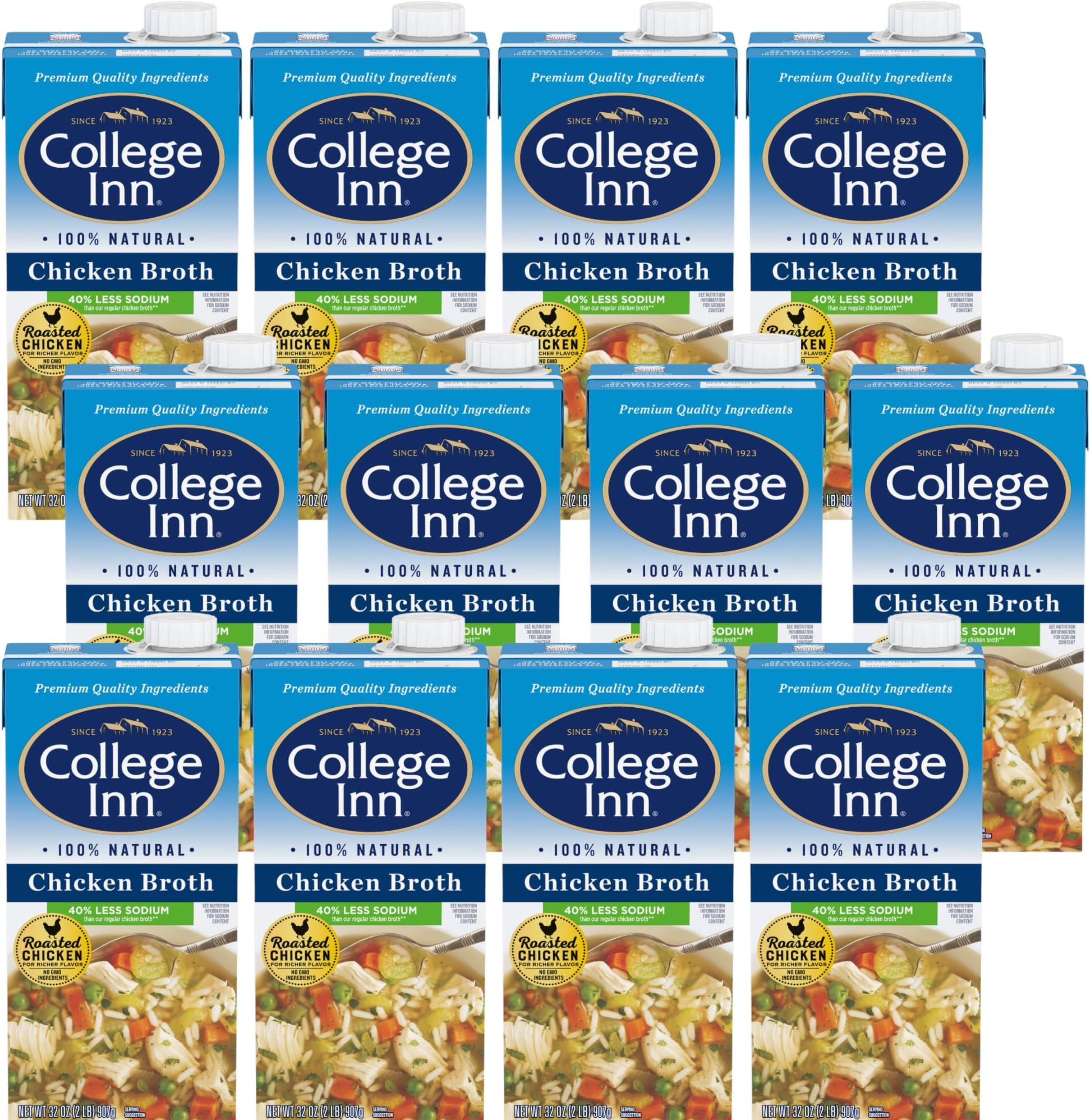 Amazon.com : College Inn Chicken Broth Light and Fat Free 50% Less ...