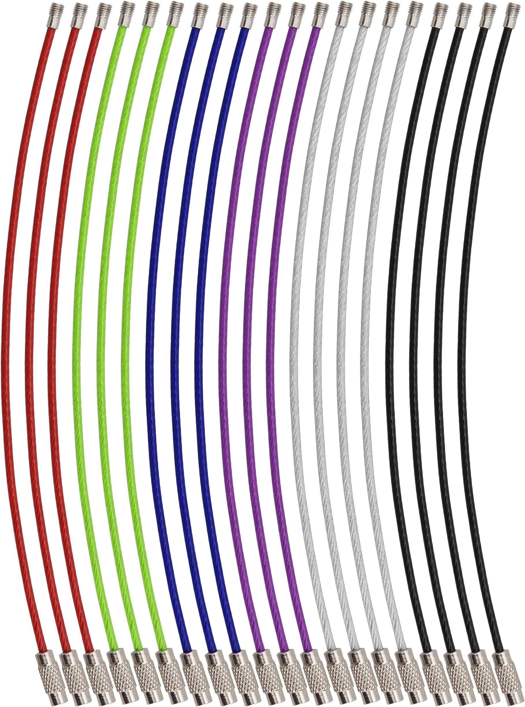 Amazon.com: Wisdompro Keychain, 20 Pack of 6.3 Inches Stainless Steel ...